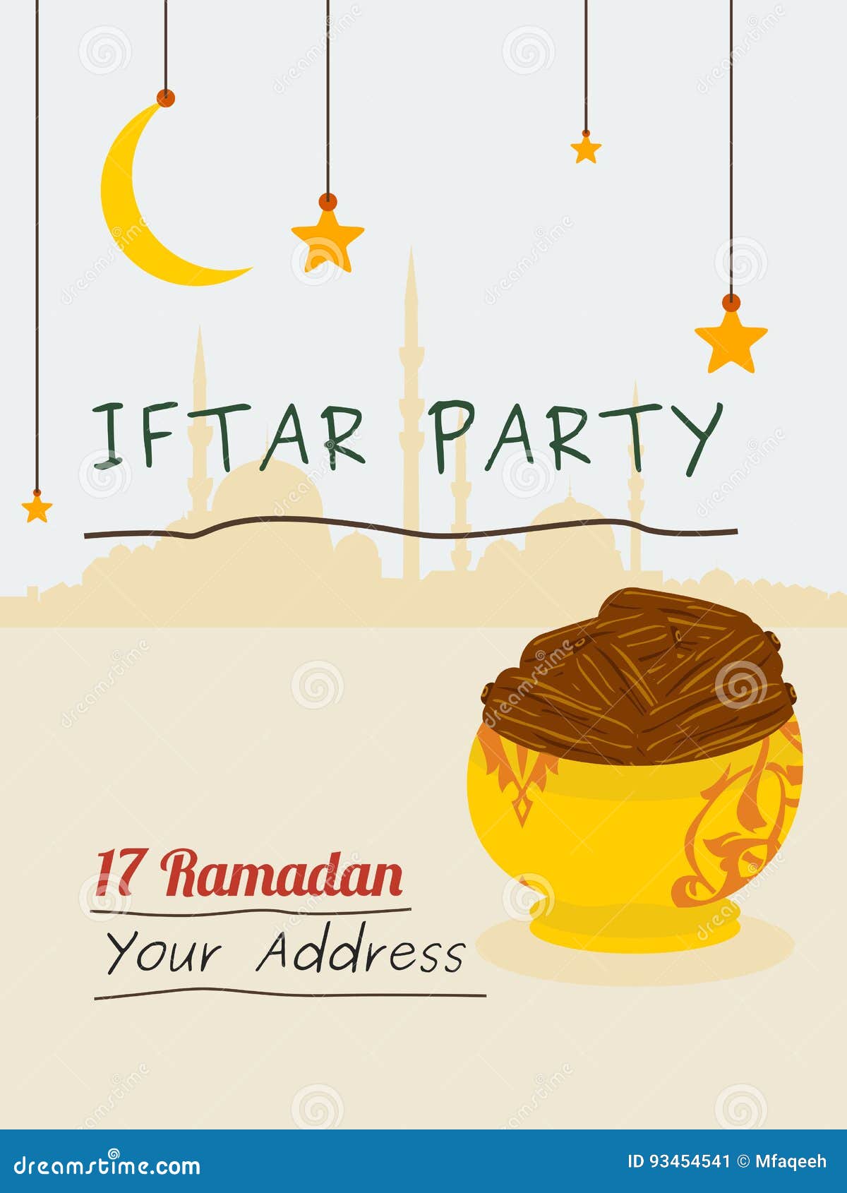 Iftar Background Cartoon Vector | CartoonDealer.com #42395499