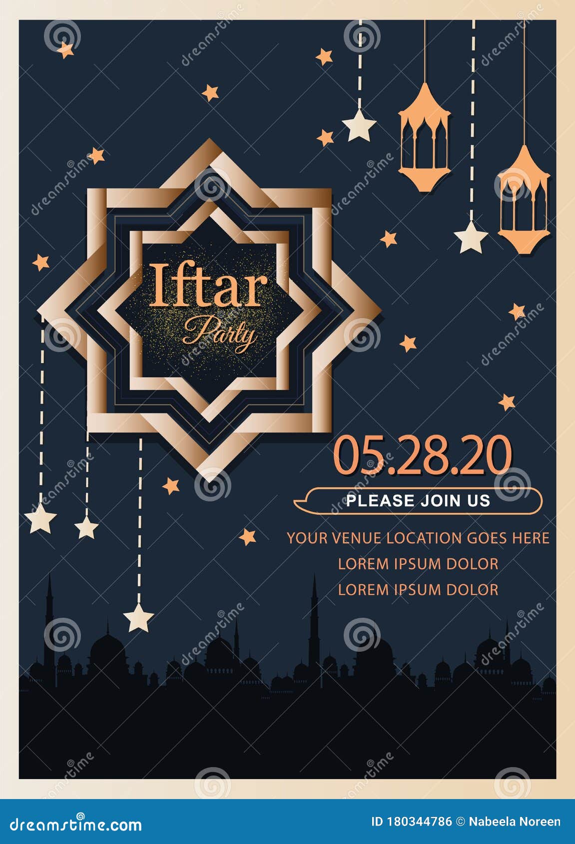 Iftar Party Celebration Concept Flyer A Beautiful Invitation Card ...