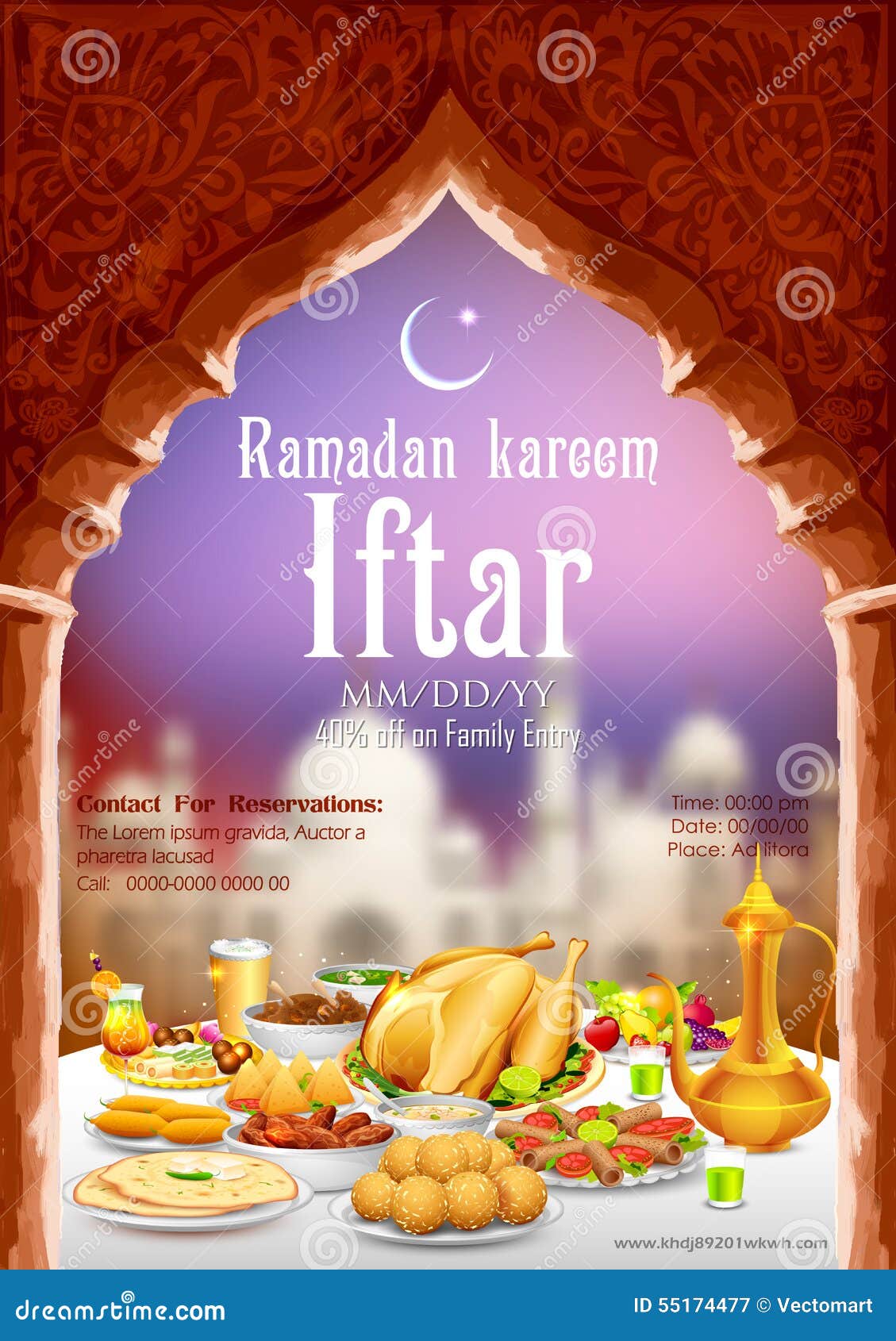 Iftar party stock vector. Illustration of refreshment - 55174477