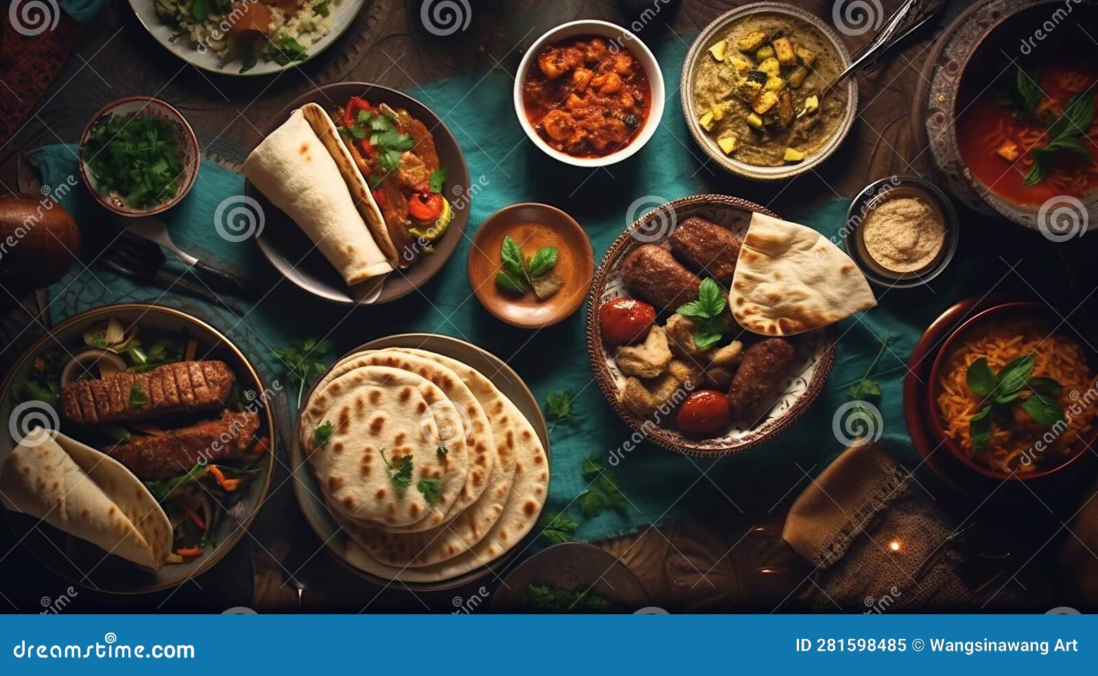 Iftar Party, Middle Eastern Traditional Lunch AI Generated Image Stock ...