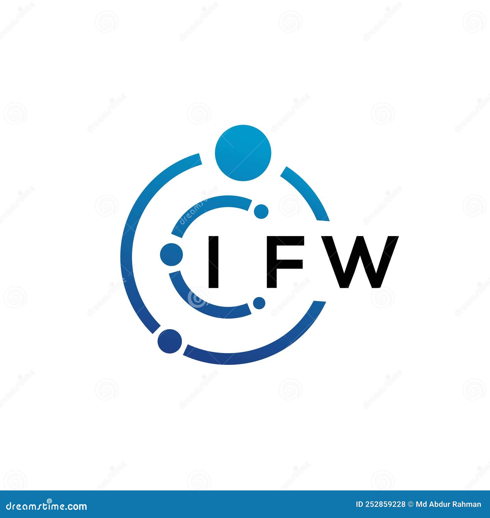 IFW Letter Technology Logo Design on White Background. IFW Creative ...