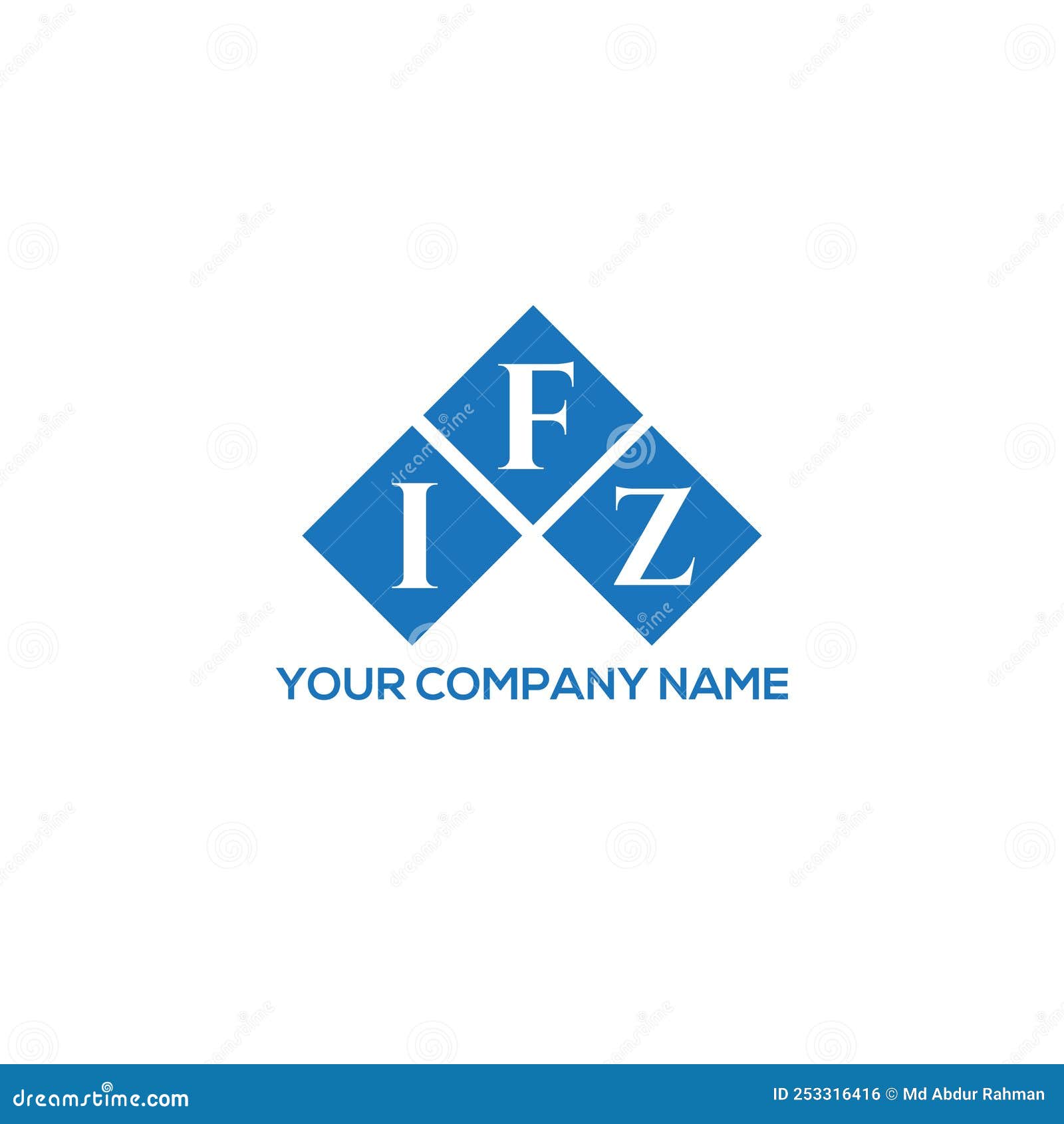 IFZ Letter Logo Design On WHITE Background. IFZ Creative Initials ...