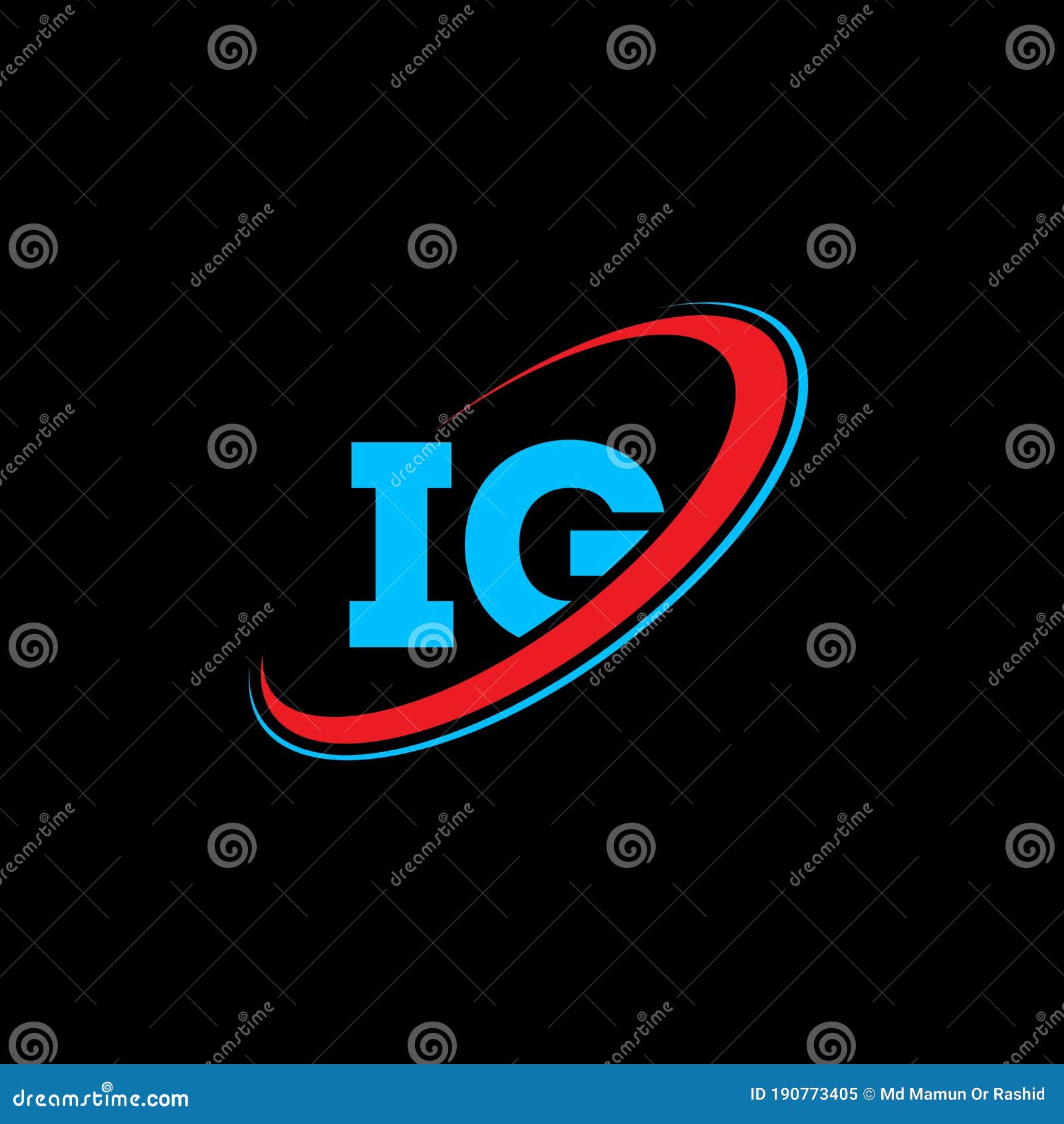 IG I G Letter Logo Design. Initial Letter IG Linked Circle Uppercase ...