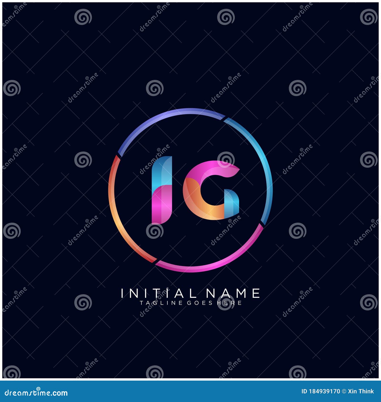 IG Letter Logo Icon Design Template Elements Stock Vector ...
