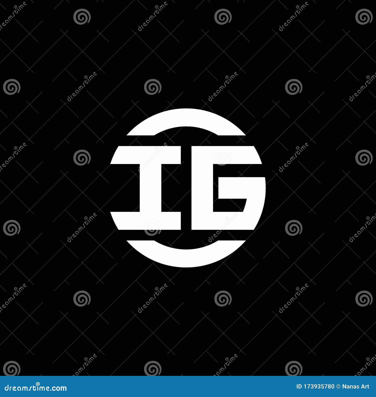 IG Logo Monogram Isolated on Circle Element Design Template Stock ...