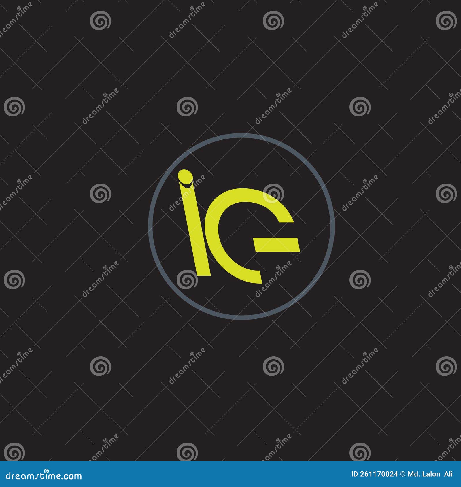 IG Text Logo Design stock vector. Illustration of diagram - 261170024