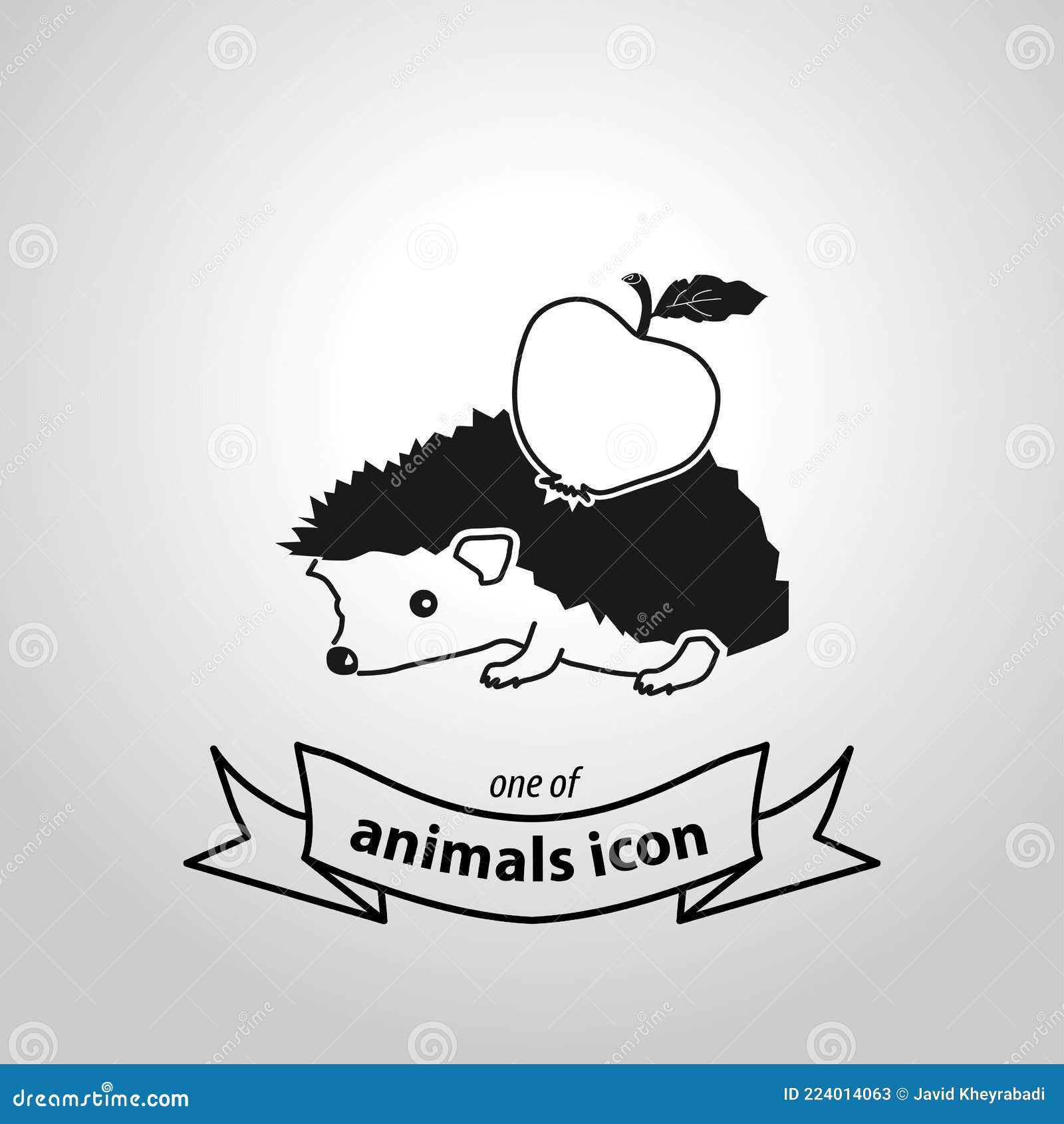 Igel Mit Apfelschild. Igel Isoliert Einfaches Symbol Vektor Abbildung ...