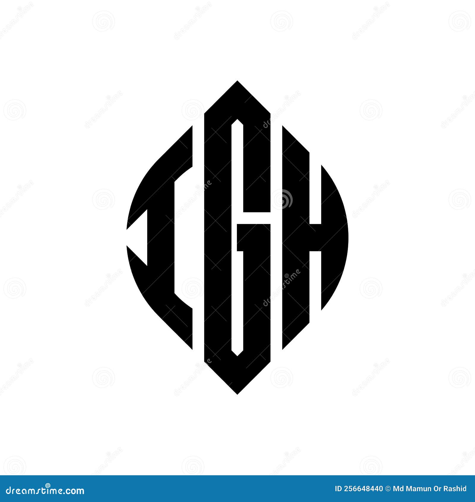 IGH Circle Letter Logo Design With Circle And Ellipse Shape. IGH ...