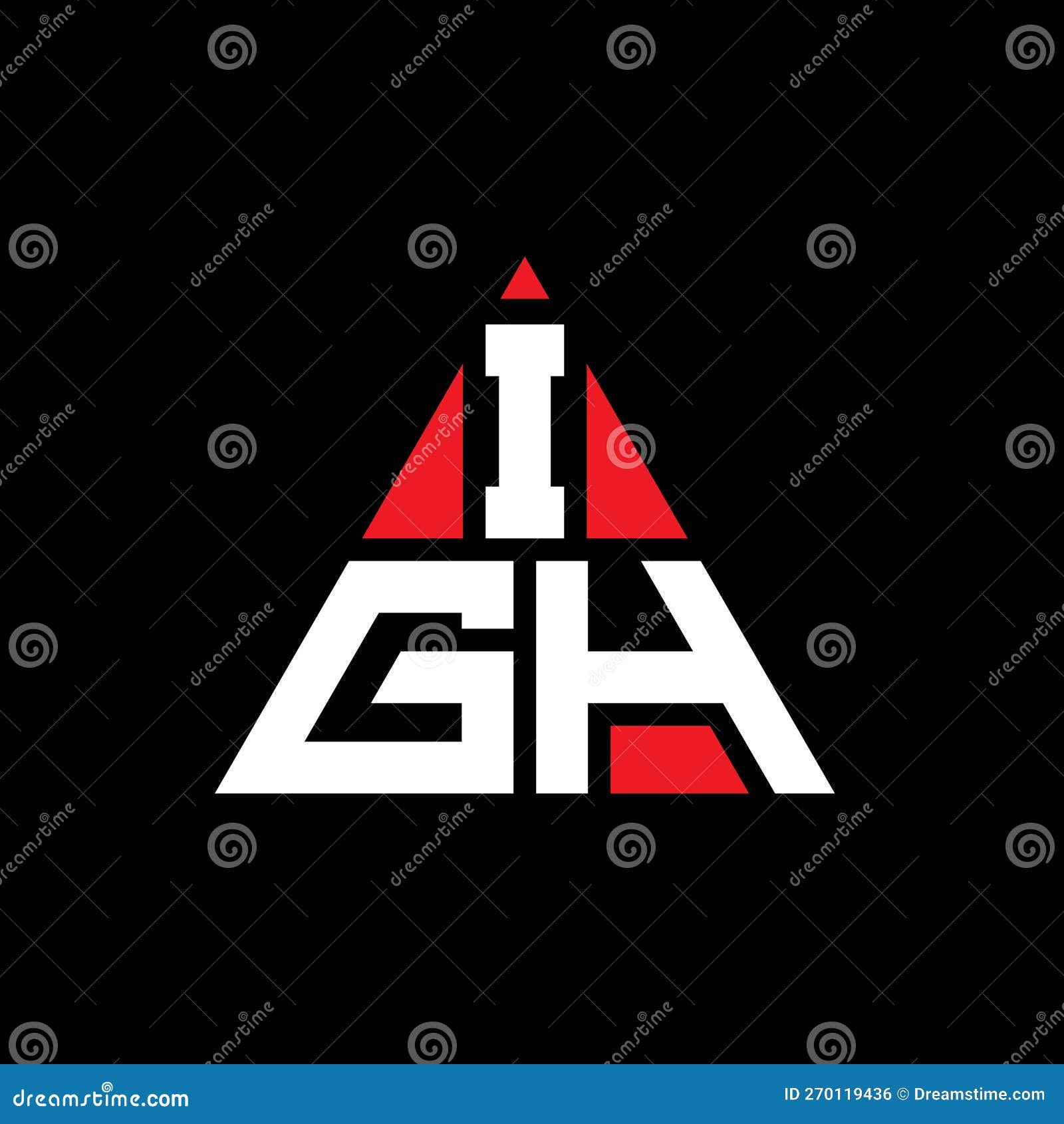 IGH Triangle Letter Logo Design With Triangle Shape. IGH Triangle Logo ...