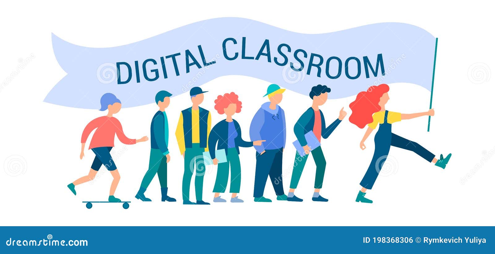 Igital Classroom, Education, Group of Students, Teamwork, Tutorial and ...