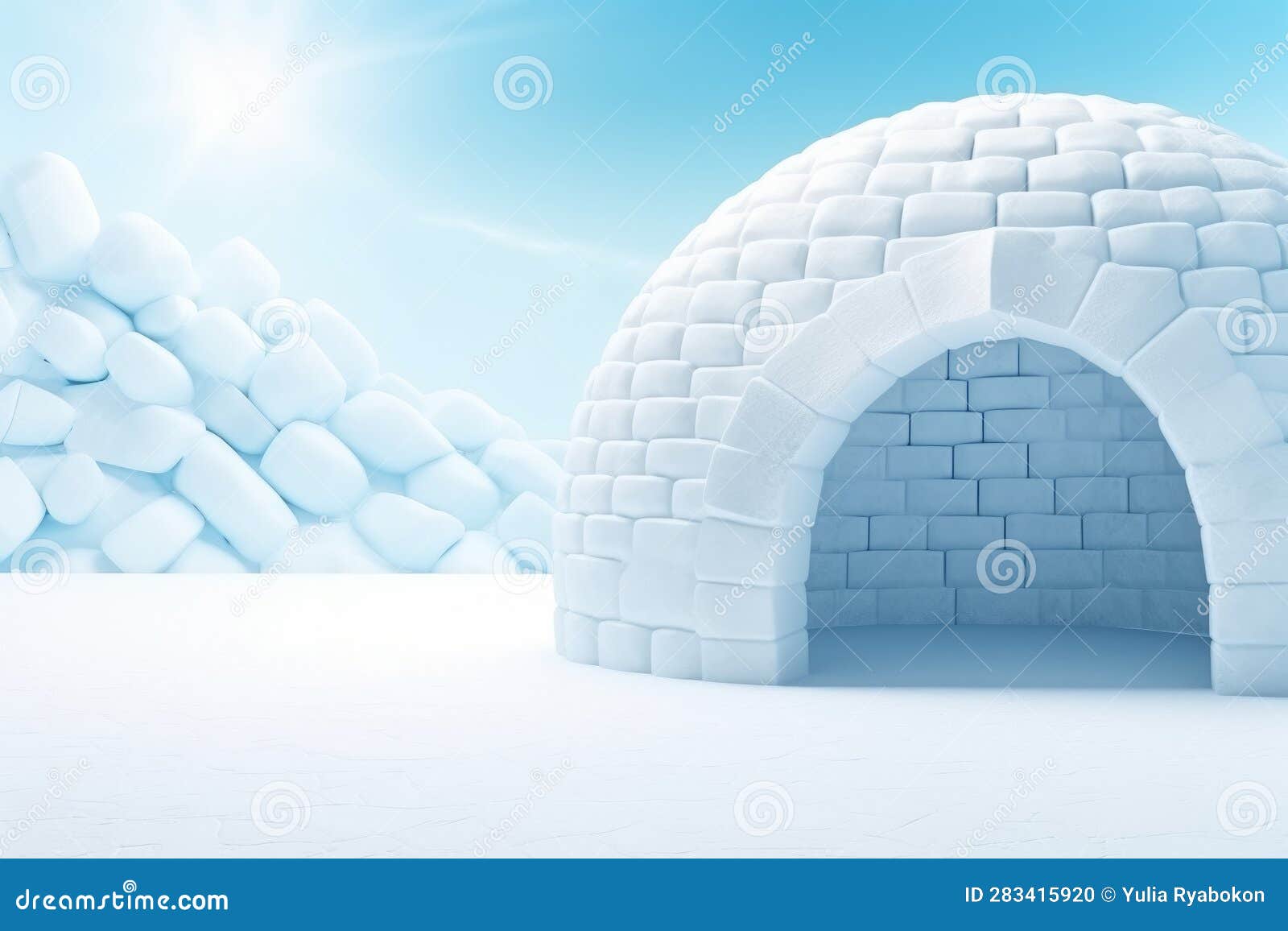 Igloo Background. Generate Ai Stock Illustration - Illustration of ...