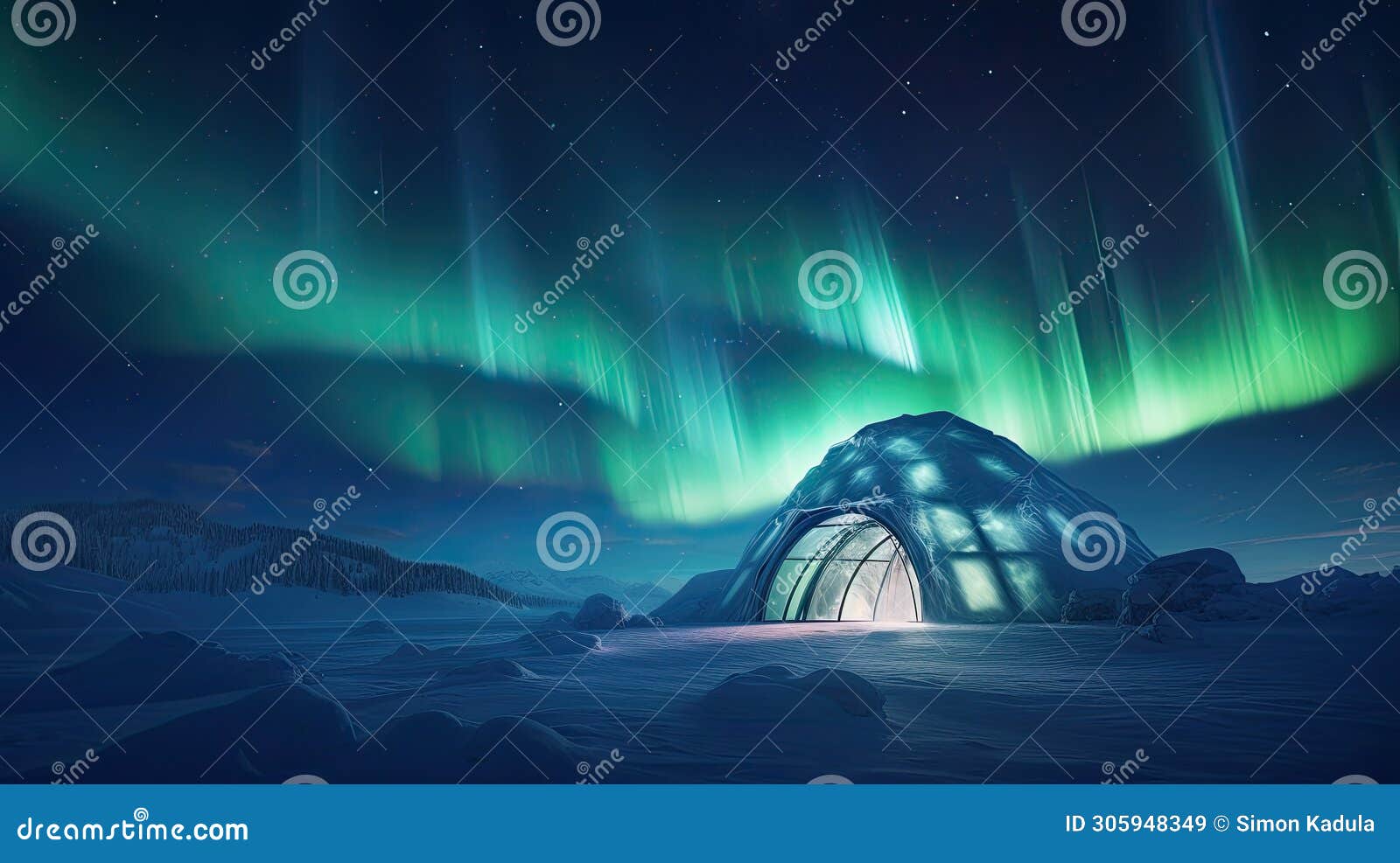 Igloo Building from the Snow with Winter Snowy Scenery Stock Image ...