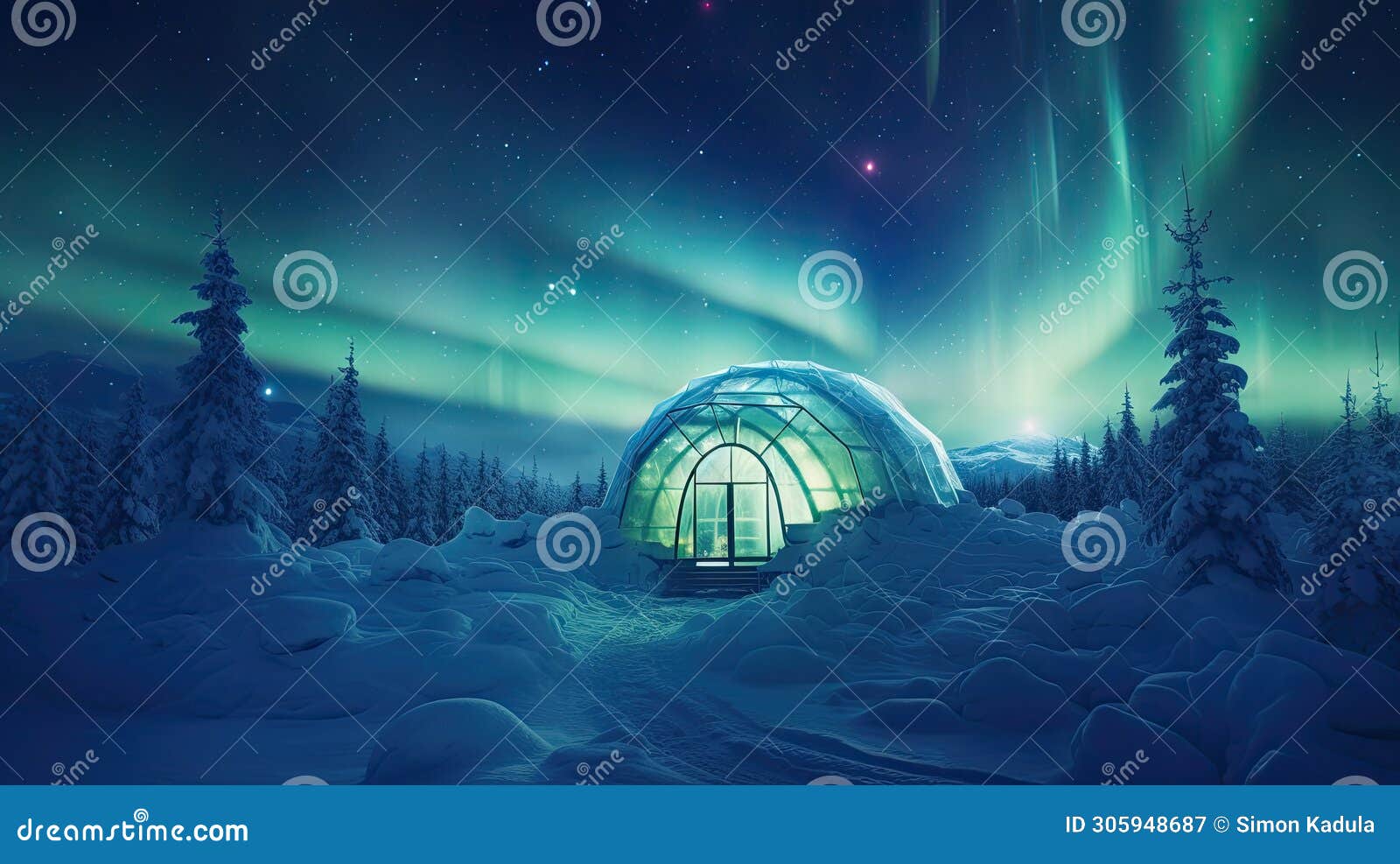 Igloo Building from the Snow with Winter Snowy Scenery Stock Image ...