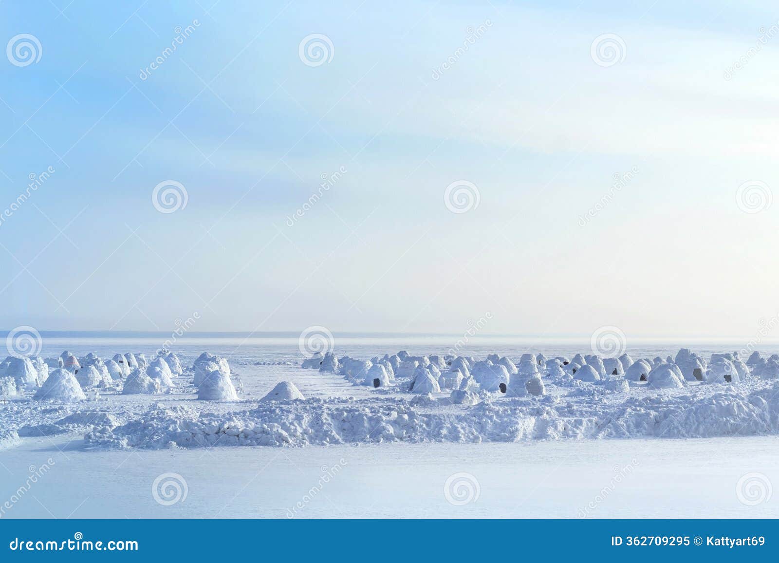 Igloo Holiday. Eskimo Dwelling Made of Ice and Snow. Lots of Igloo ...