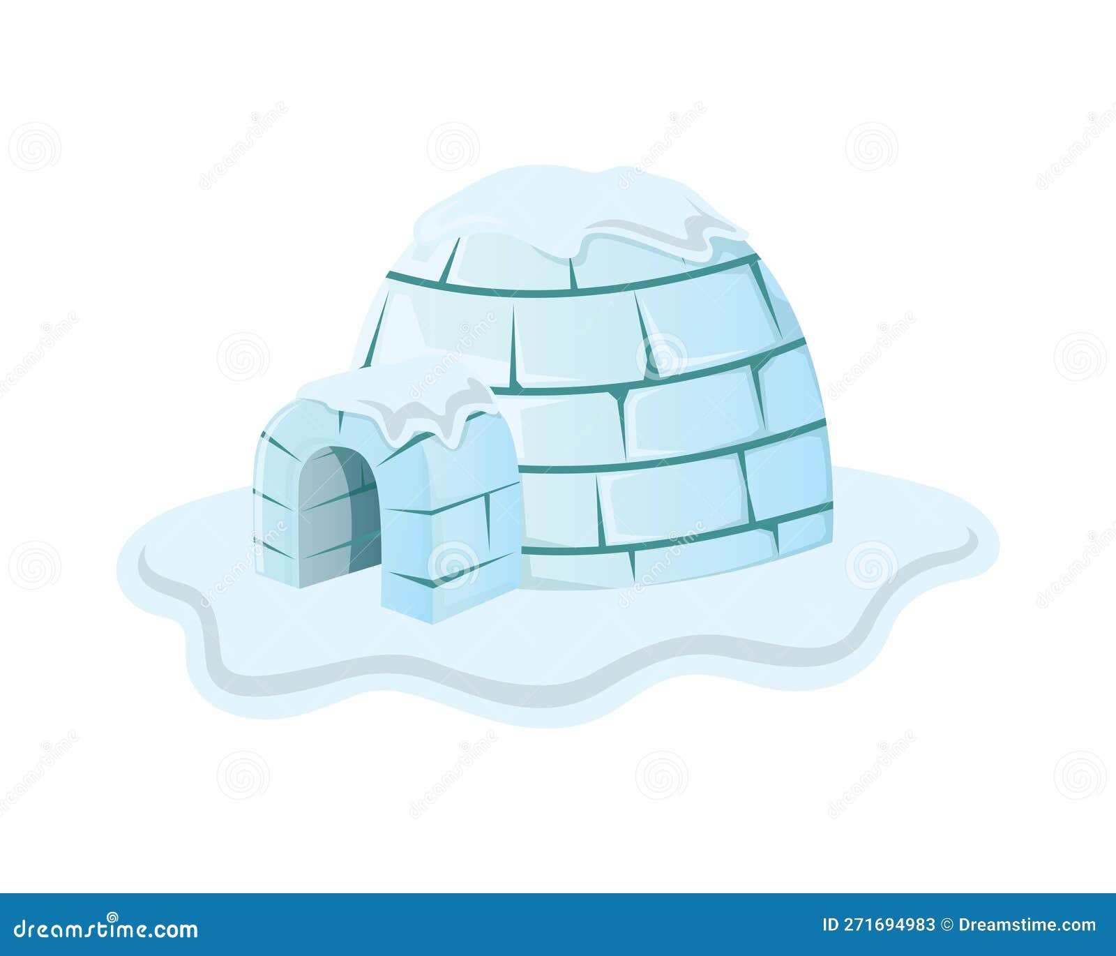 Igloo Ice House In Forest Vector Icon | CartoonDealer.com #131123896