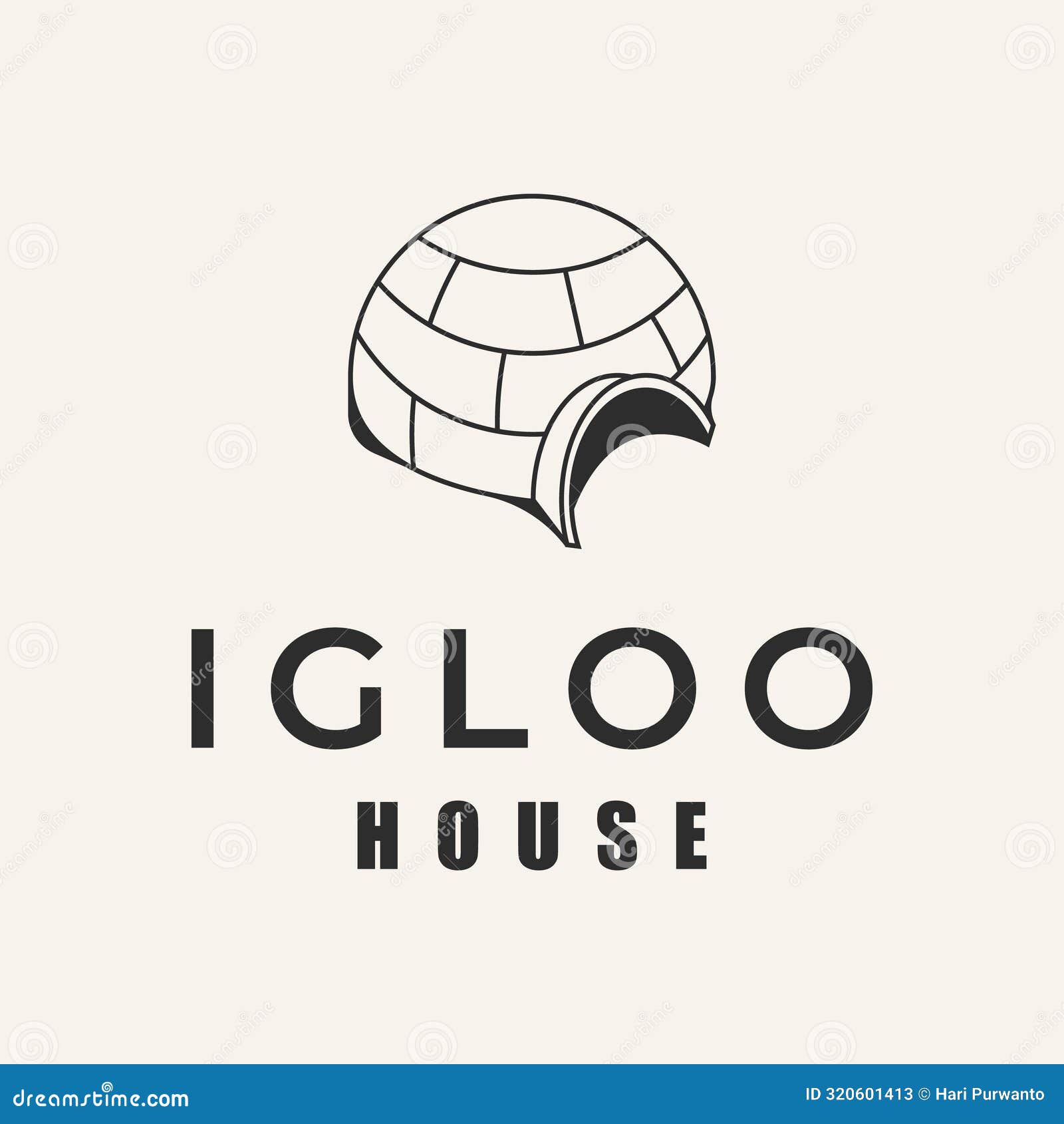 Igloo House Line Design Art Logo Vector Stock Vector - Illustration of ...