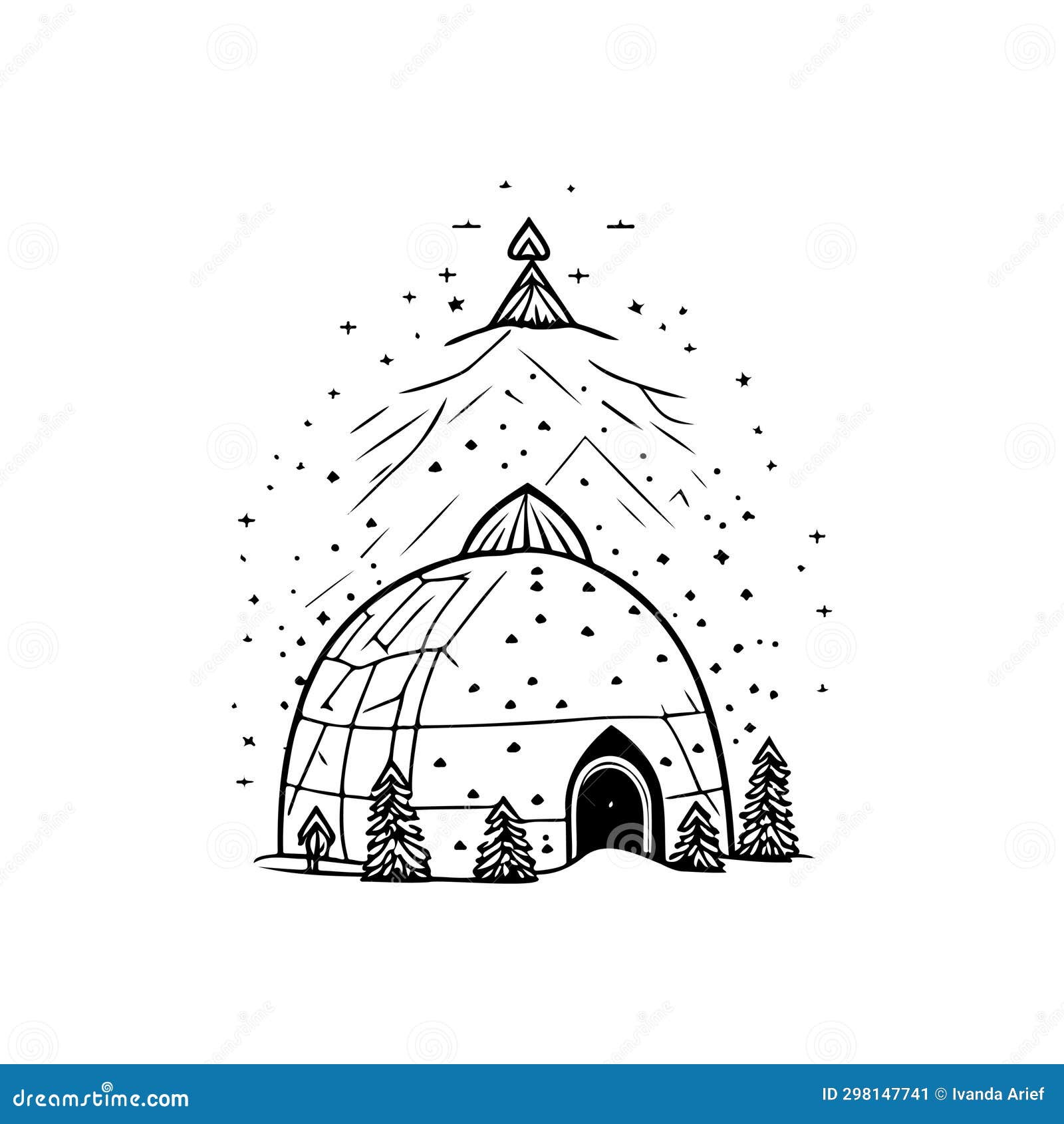 Igloo Icon Hand Draw Black Colour Winter Ice Logo Symbol Perfect Stock ...