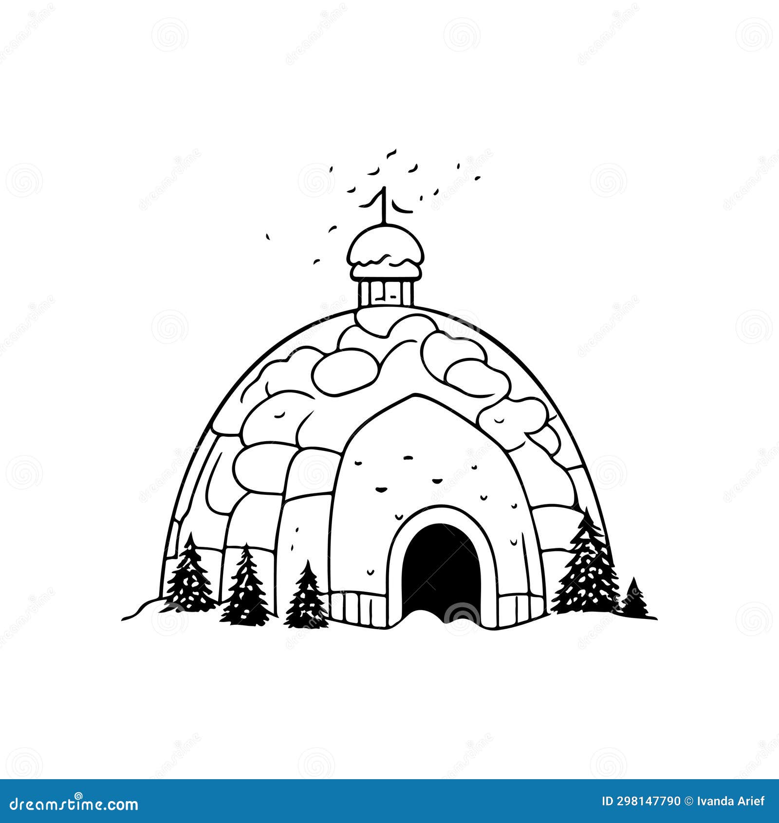 Igloo Icon Hand Draw Black Colour Winter Ice Logo Symbol Perfect Stock ...