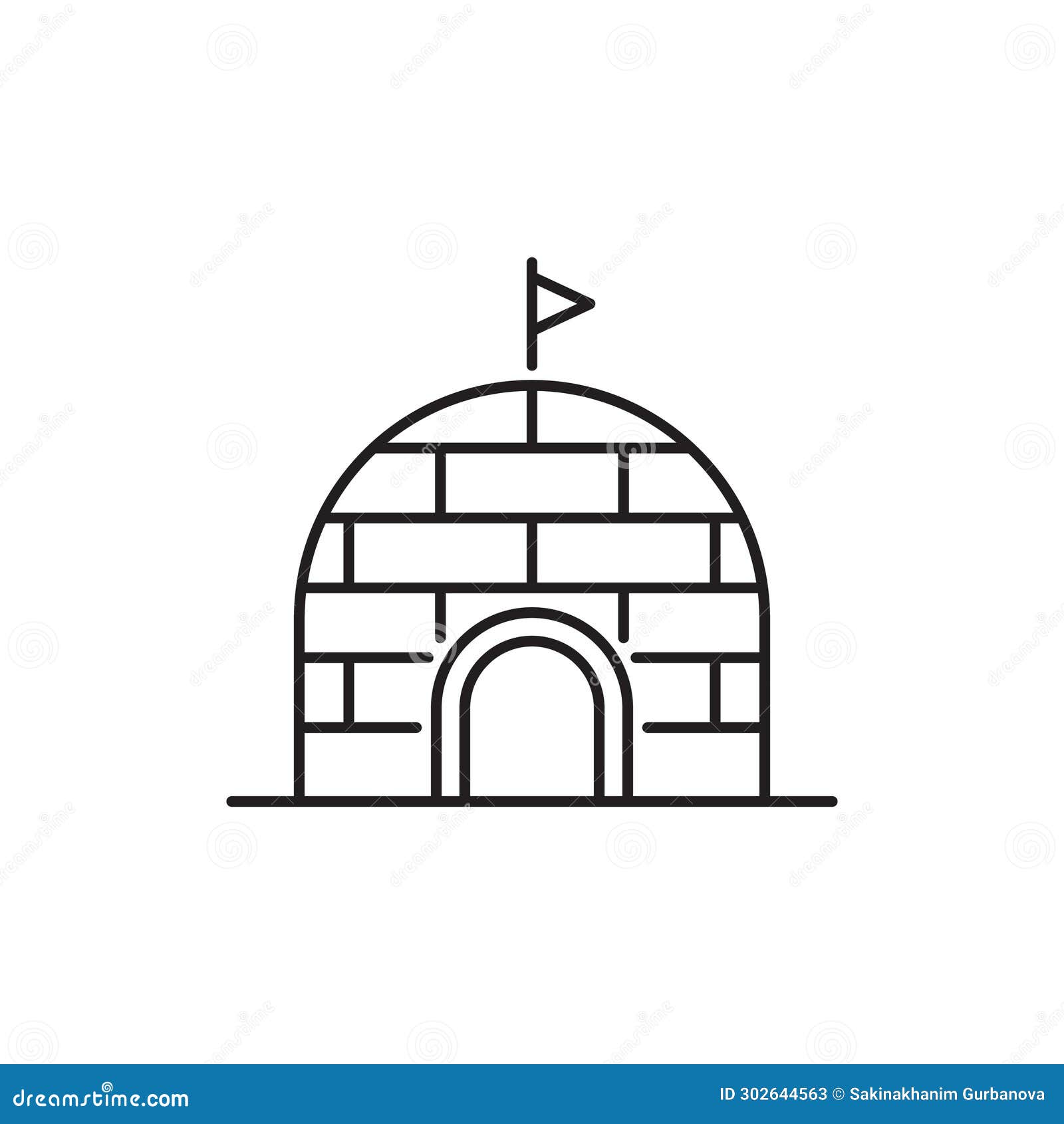 Igloo Icon. Linear Style Sign Isolated on White Background Stock ...