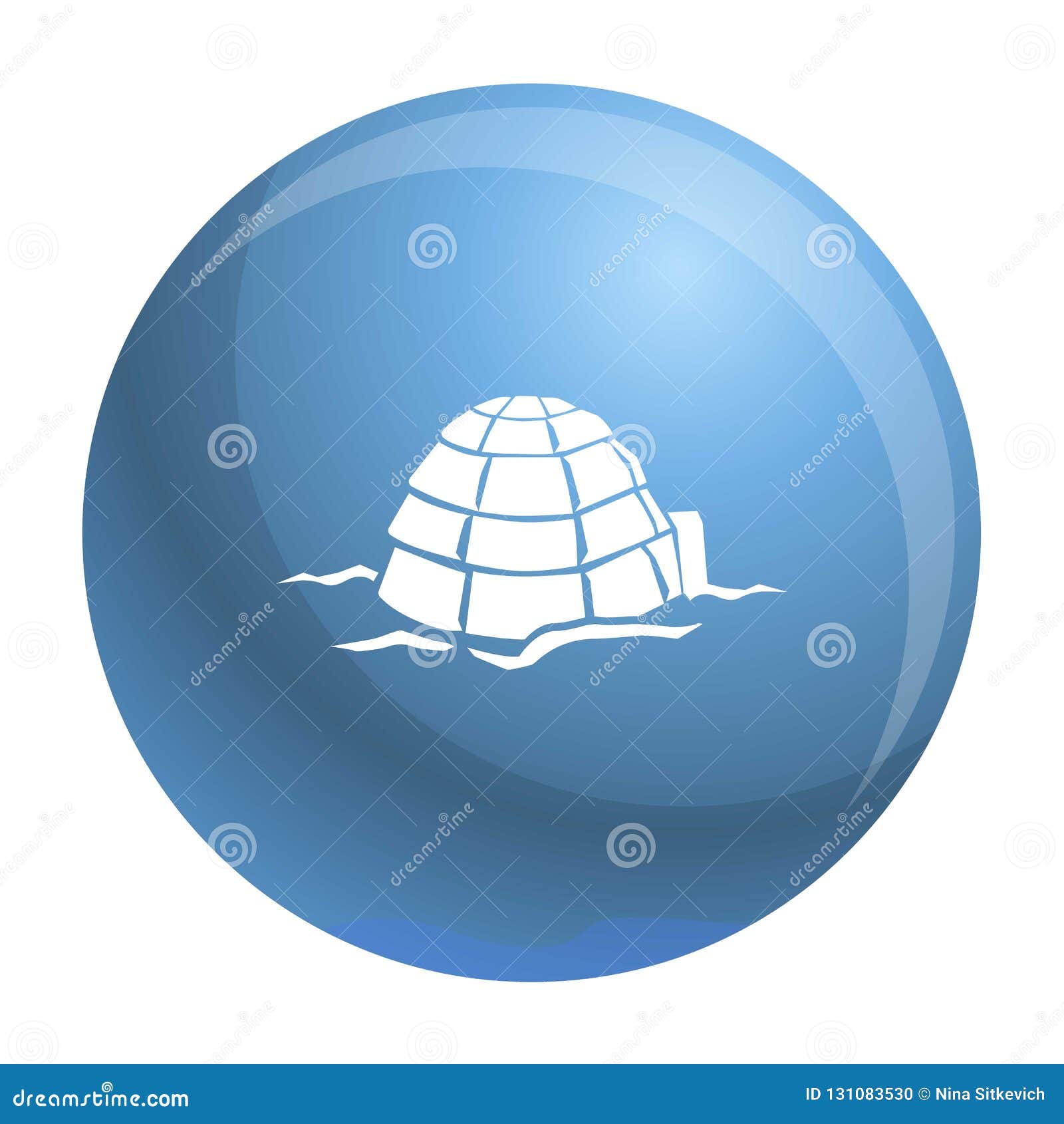 Igloo icon, simple style stock vector. Illustration of housing - 131083530