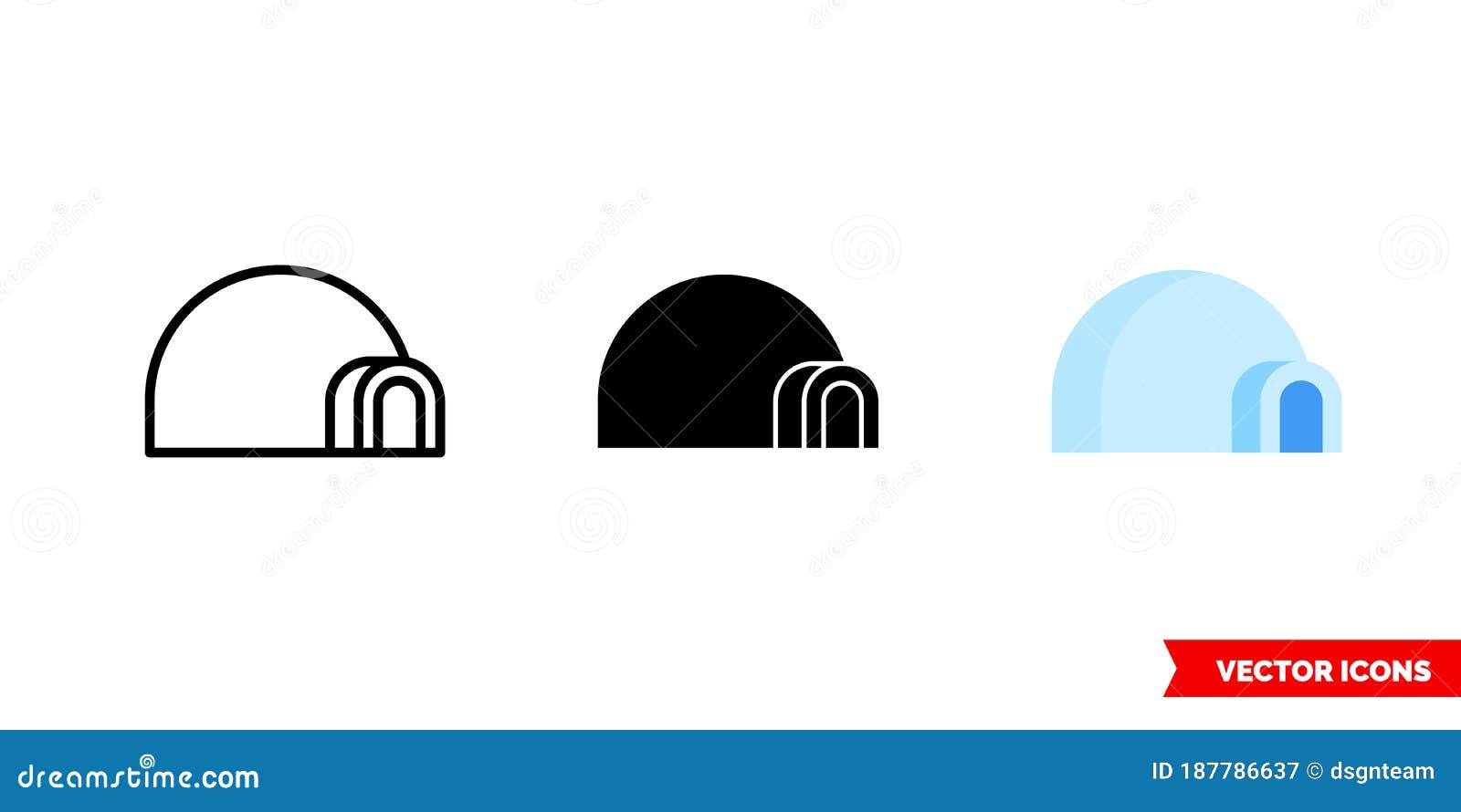 Igloo Icon of 3 Types. Isolated Vector Sign Symbol. Stock Vector ...