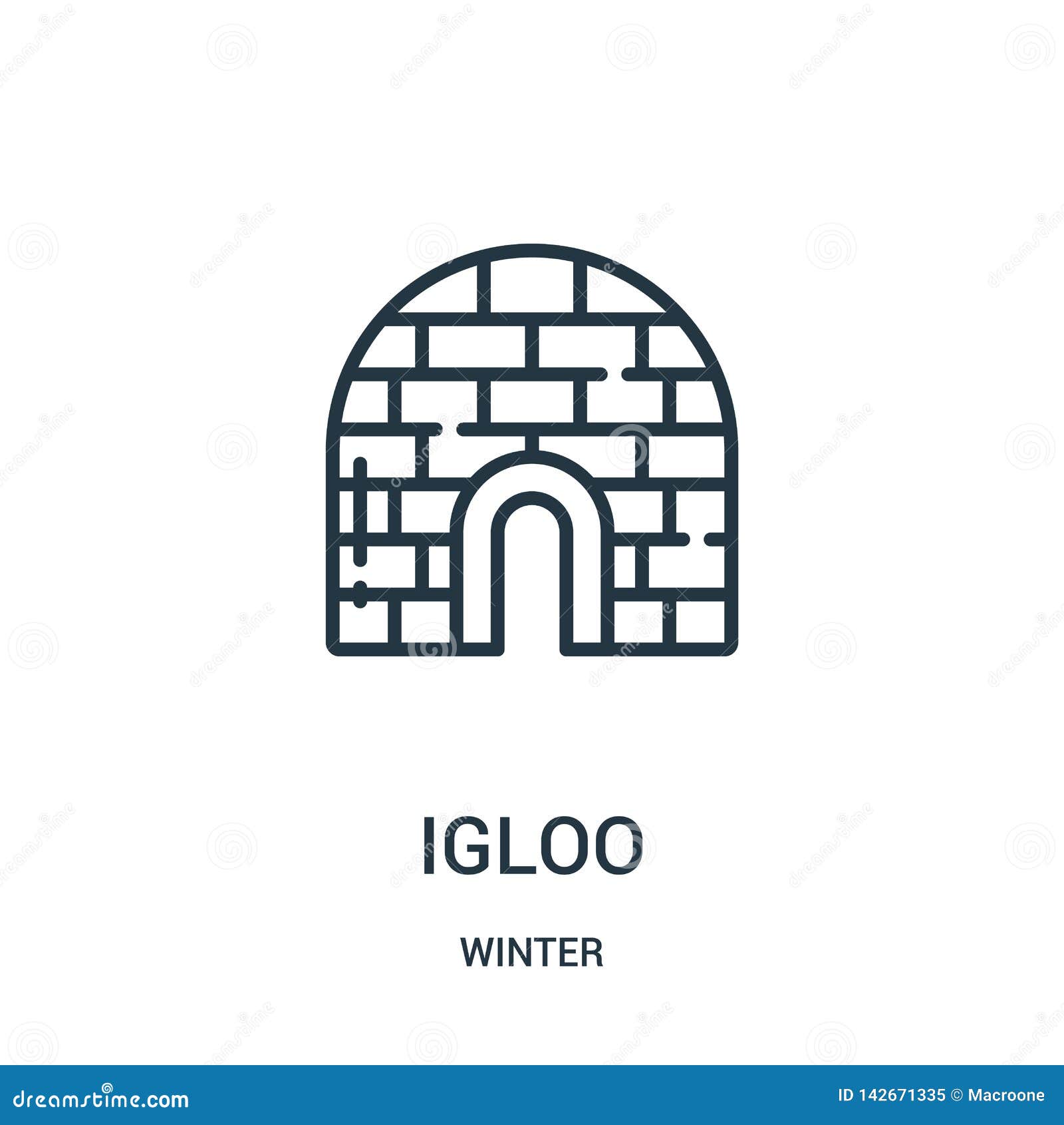 Igloo Icon Vector from Winter Collection. Thin Line Igloo Outline Icon ...
