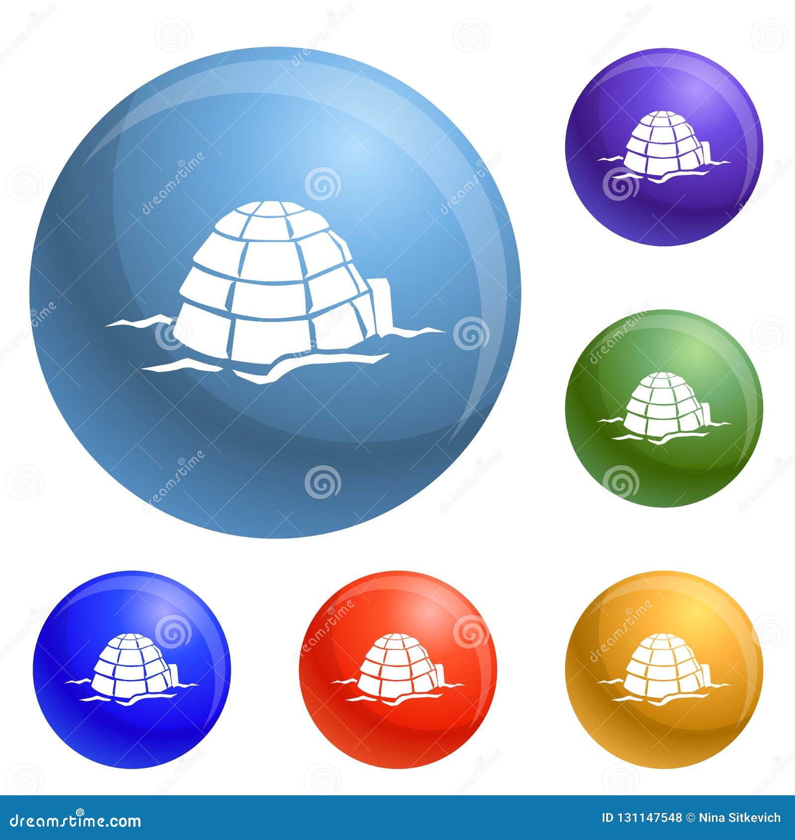 Igloo icons set vector stock vector. Illustration of graphic - 131147548