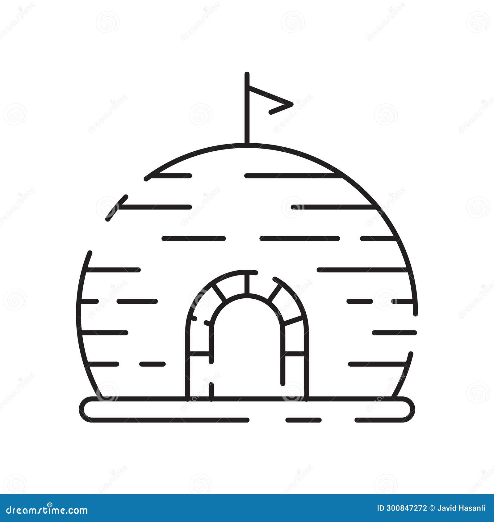 Igloo Linear Icon Concept. Igloo Line Vector Sign, Symbol, Illustration ...