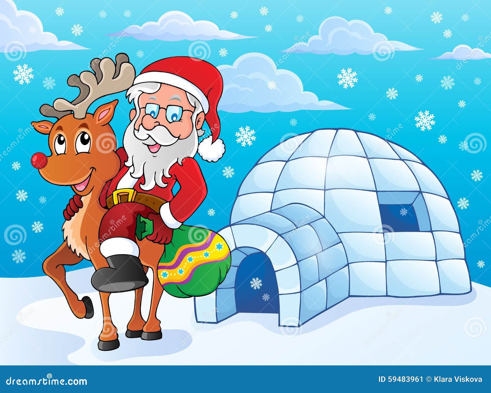 Igloo with Santa Claus Theme 2 Stock Vector - Illustration of artwork ...