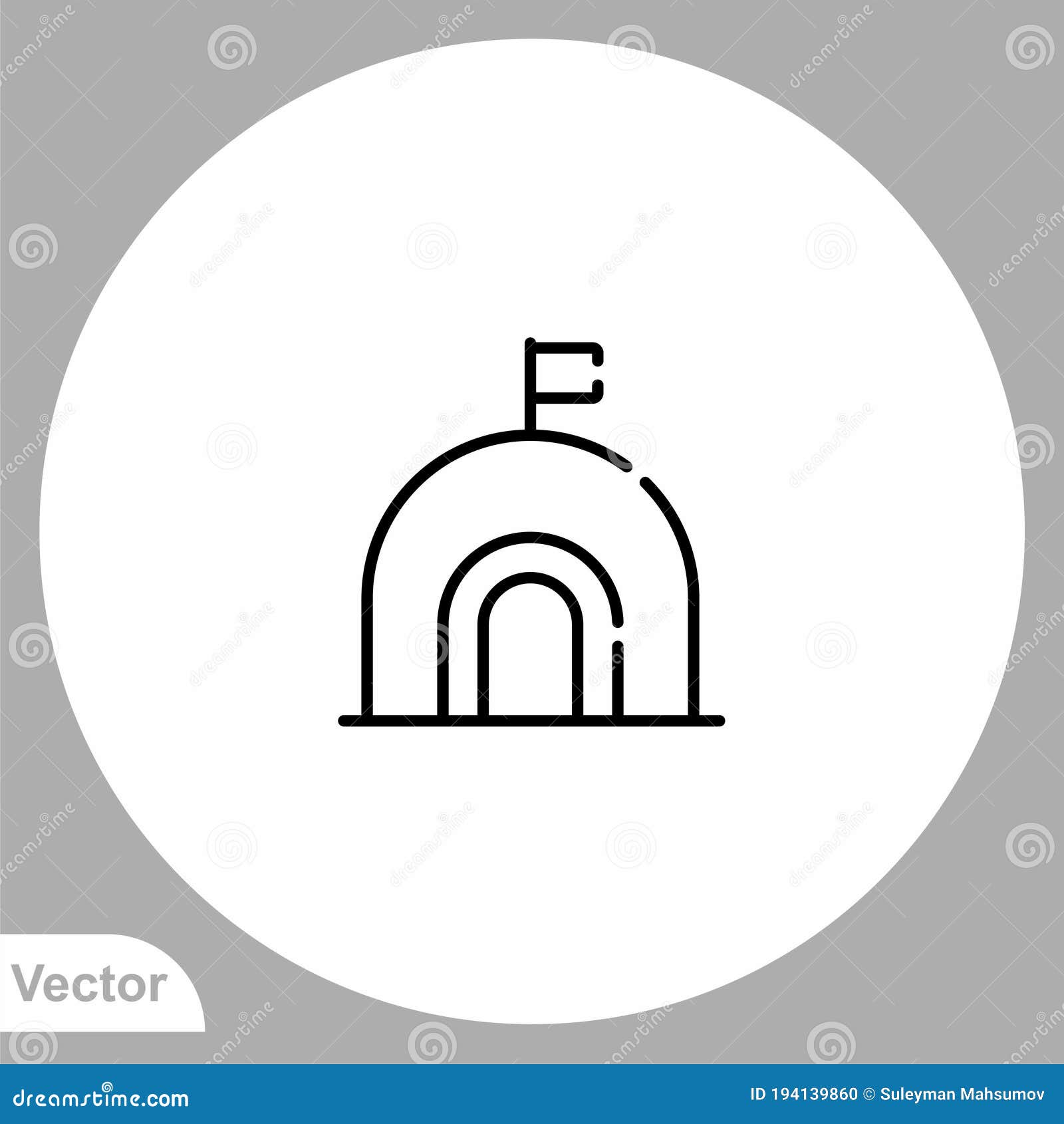 Igloo Vector Icon Sign Symbol Stock Vector - Illustration of isolated ...
