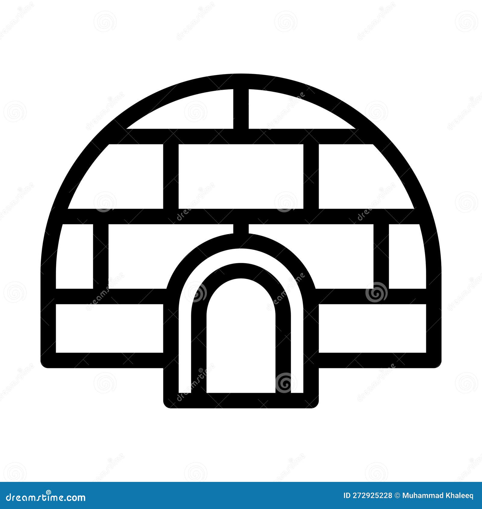 Igloo Vector Thick Line Icon for Personal and Commercial Use Stock ...