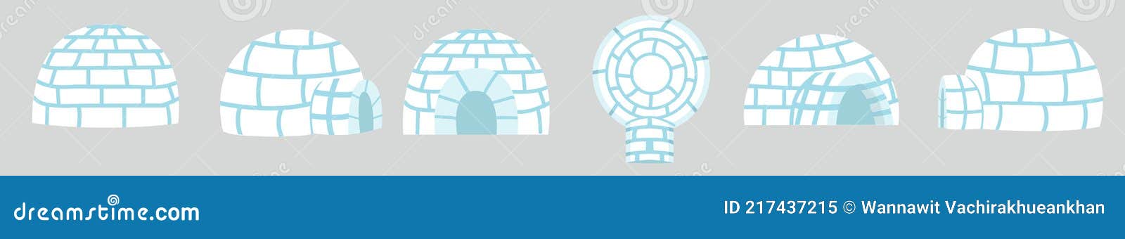 Igloos Ice House Cartoon Set Stock Vector - Illustration of ...