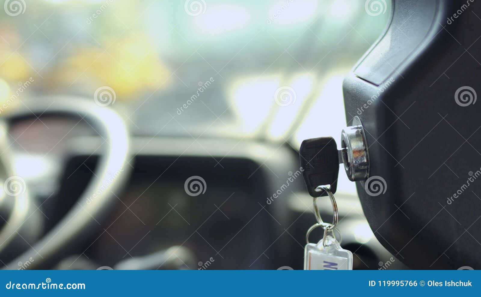 Ignation key of tractor stock footage. Video of start - 119995766