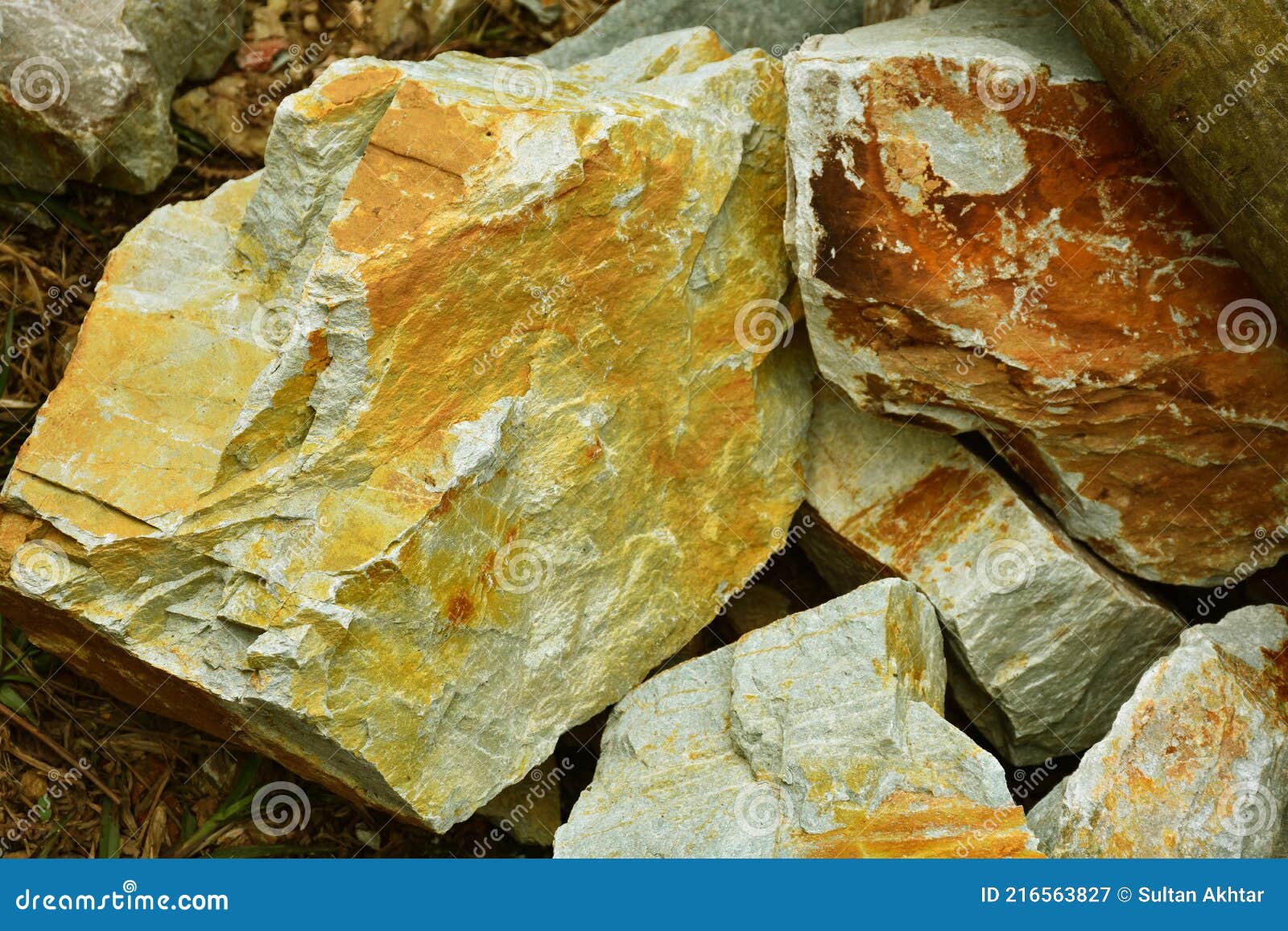 Igneous Rock with Yellow and White Pattern Stock Image - Image of solid ...