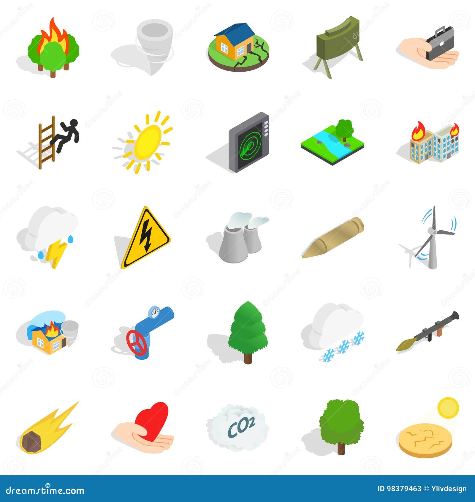 Ignitable Icons Set, Isometric Style Stock Vector - Illustration of ...