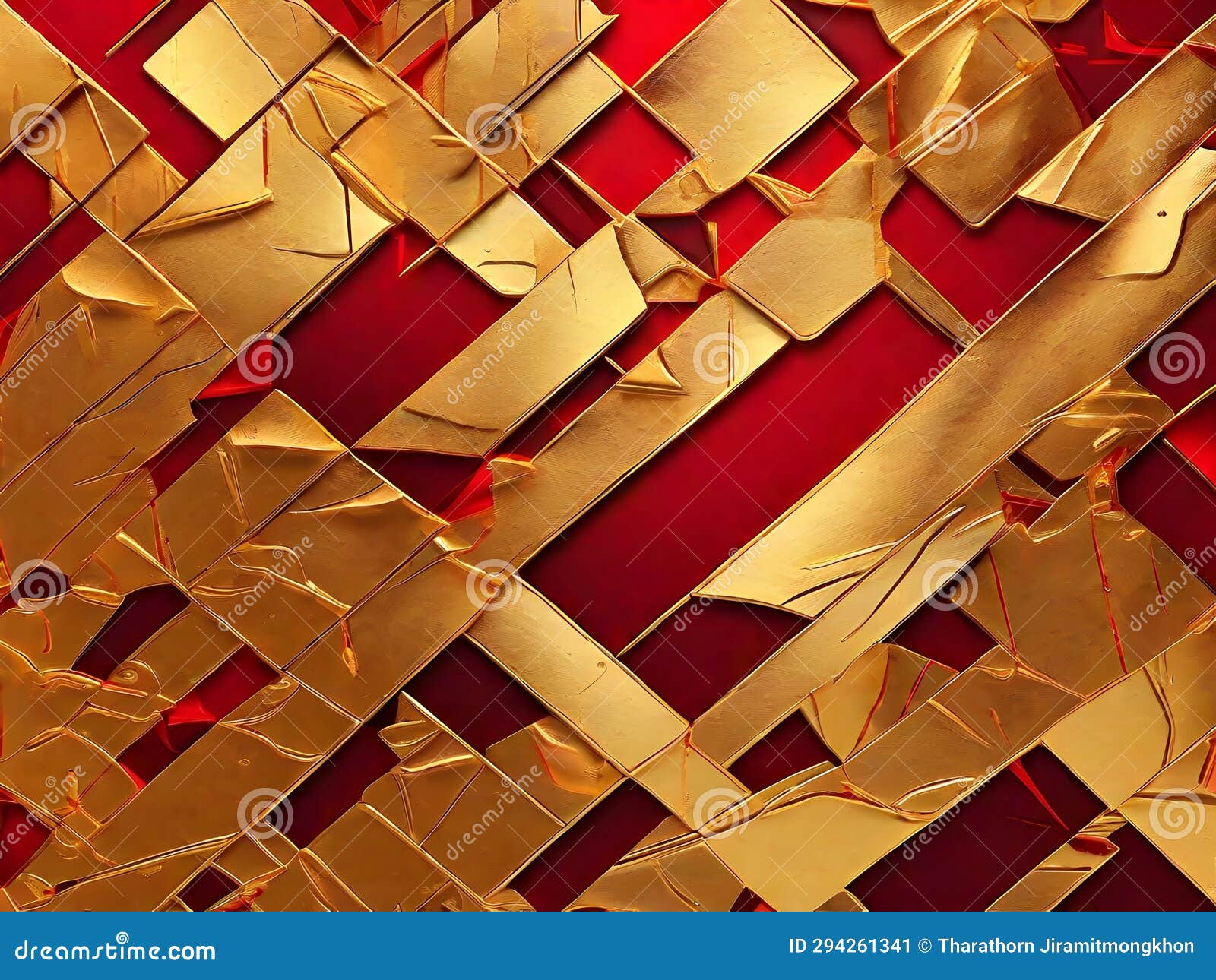 Eternal Flames: Gold and Red Abstract Elegance Set Stock Illustration ...