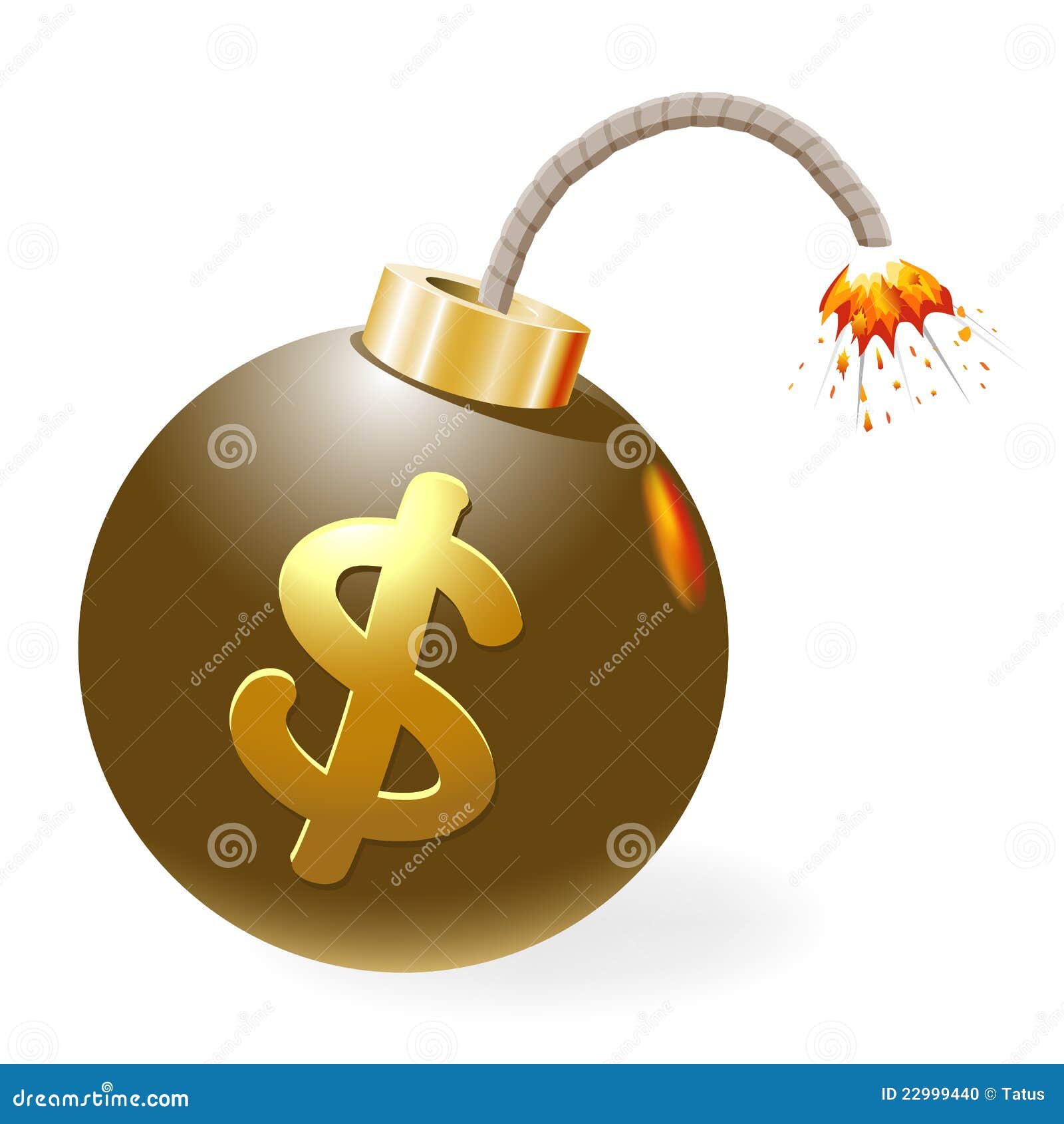 Ignited Bomb with Dollar-symbol. Stock Vector - Illustration of economy ...