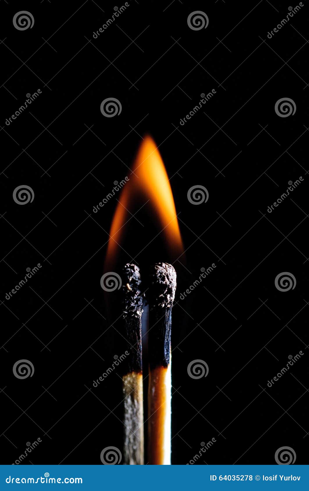 Ignited Match and Blown Off Match Stock Photo - Image of orange, burnt ...