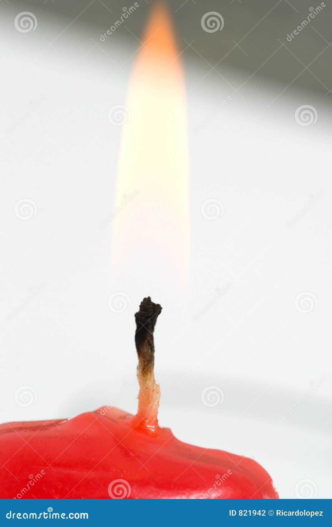 Ignited red candle stock photo. Image of candle, blow, dinner - 821942