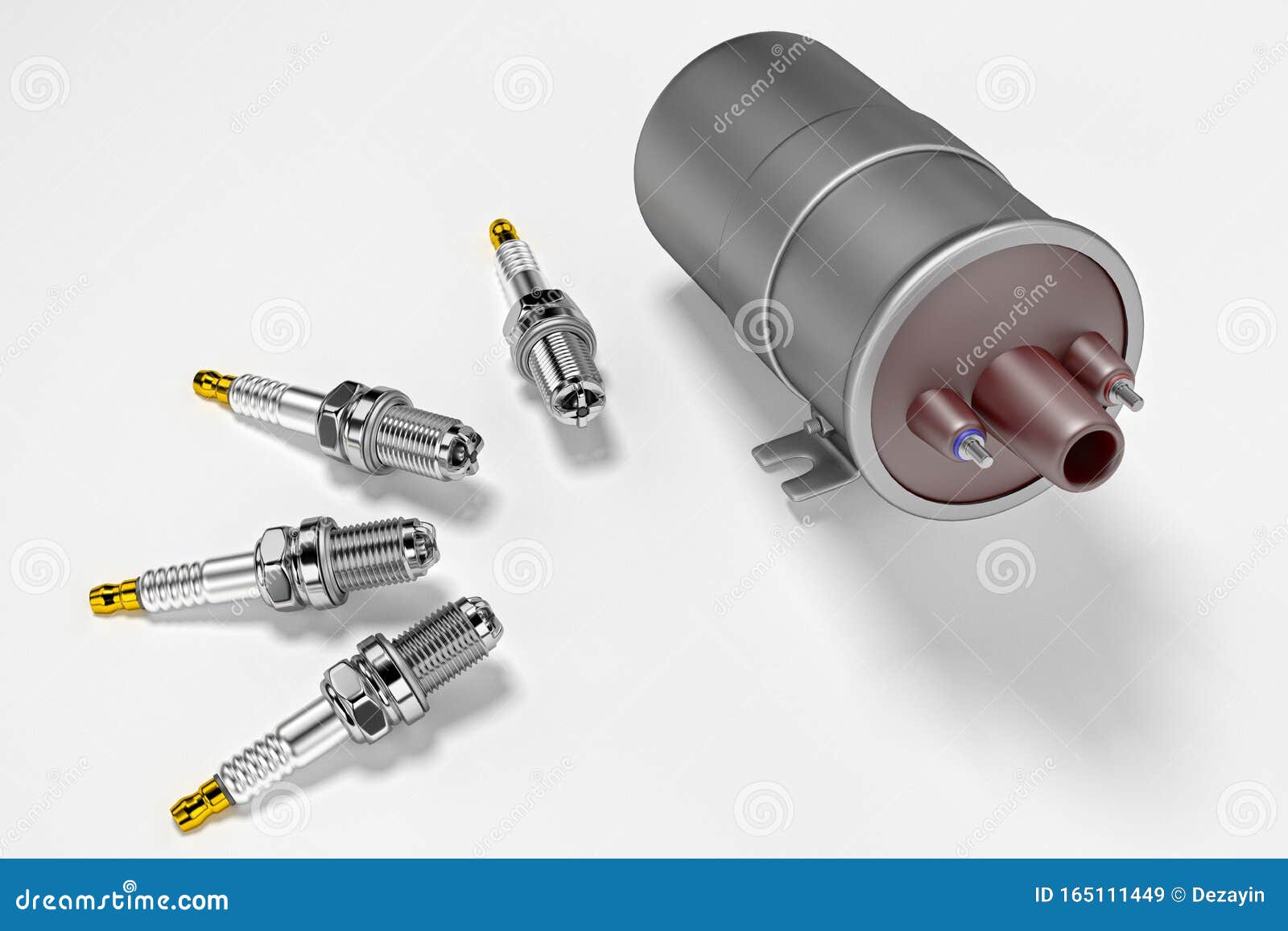 Igniter Coil, Ignition And Glowplug System. 3d Rendering Royalty-Free ...