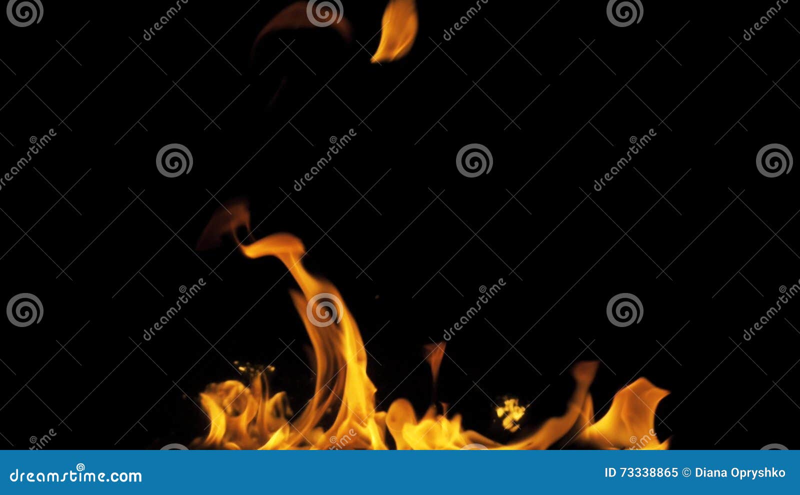 Igniting Fire Isolated on Black Background. Stock Video - Video of heat ...