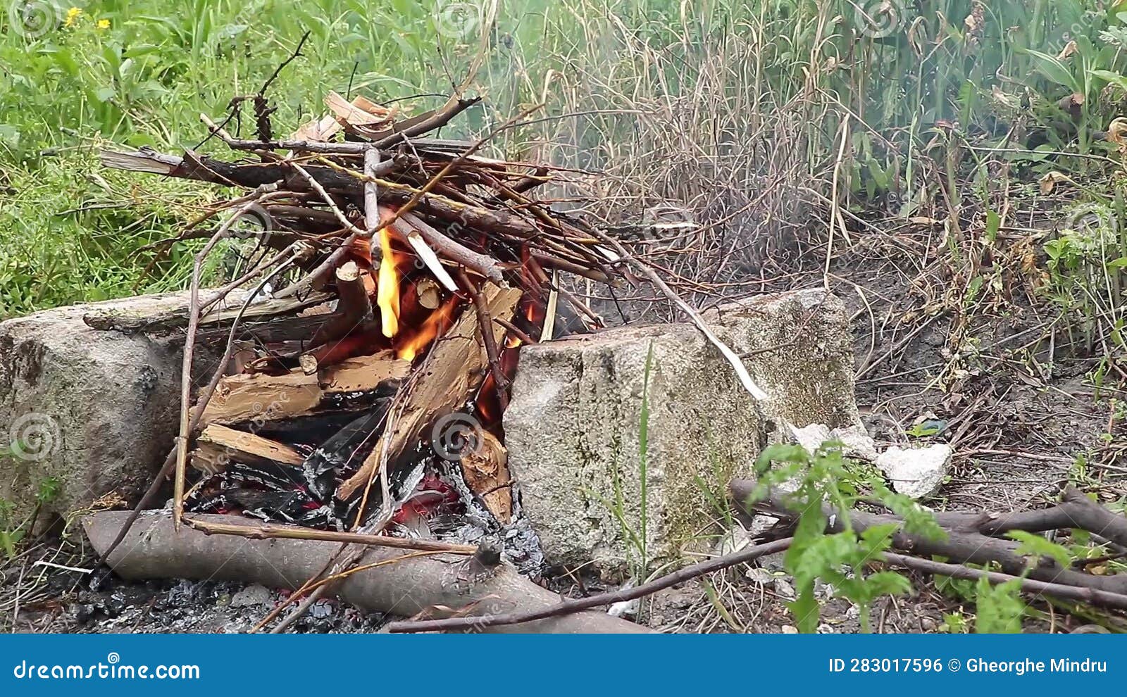 Igniting the Flame: Creating a Perfect Fire for Grilling Stock Footage ...