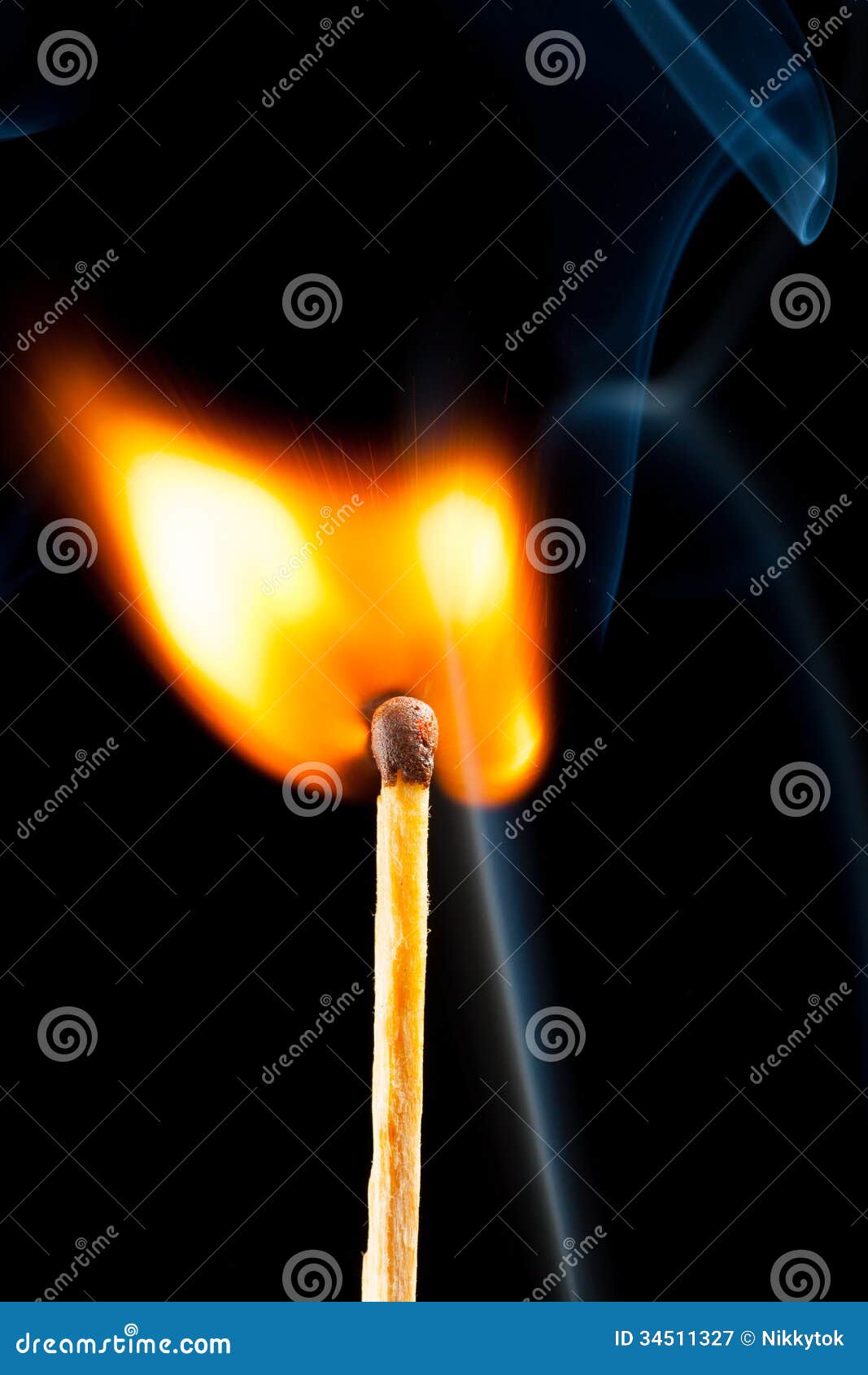 Igniting match with smoke stock image. Image of macro - 34511327