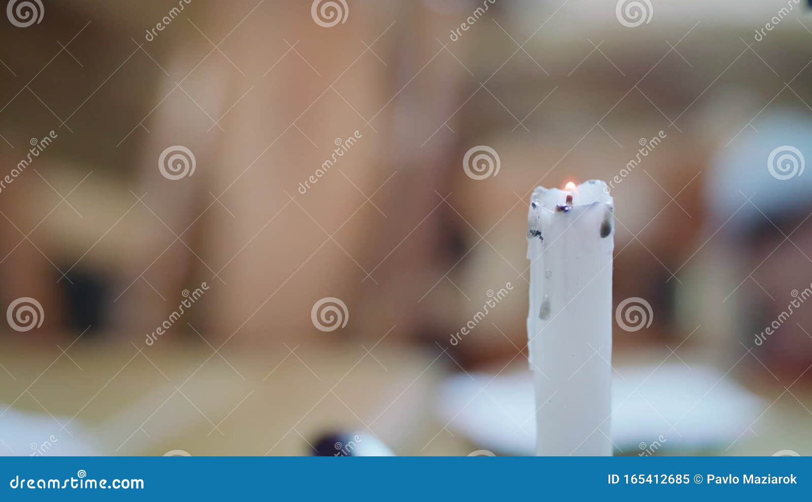 Ignition Candle with Lighter in Light Room Stock Video - Video of ...