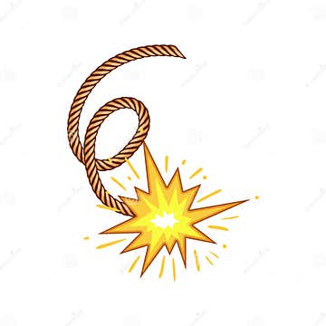 Ignition Dynamite Fuse Cartoon Vector Illustration Stock Illustration ...