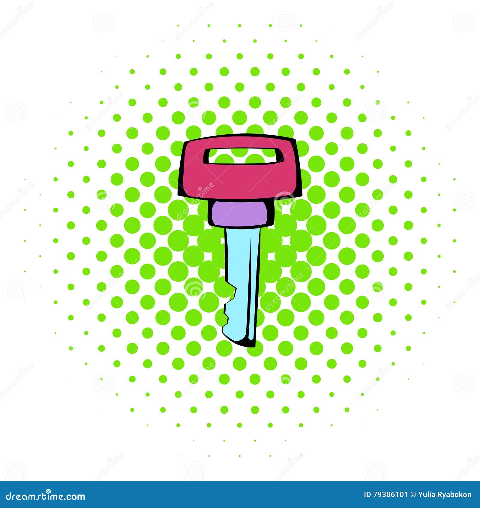 Ignition Key Icon, Comics Style Stock Vector - Illustration of ...