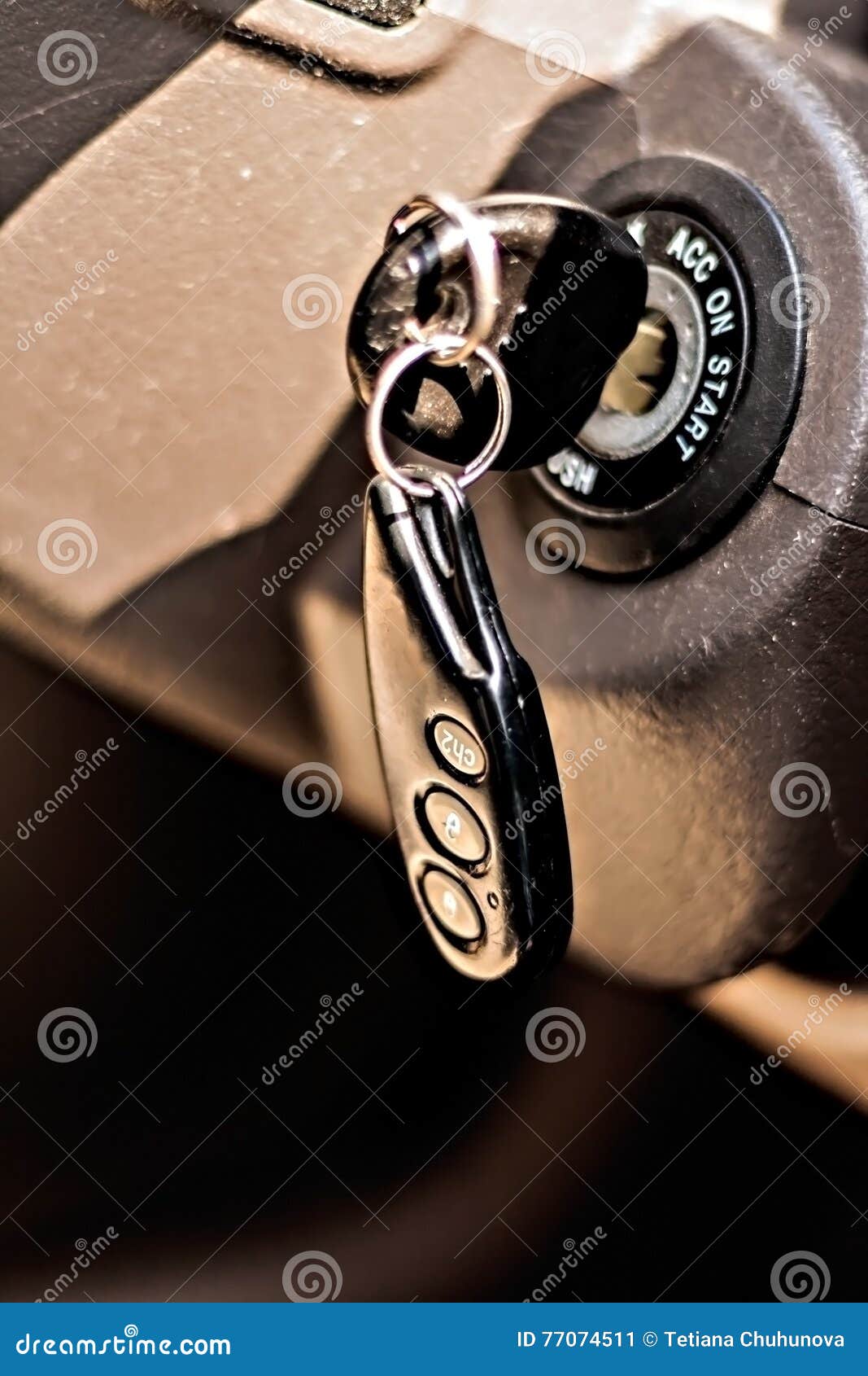 Ignition Keys in the Car Close-up Stock Image - Image of mode, color ...