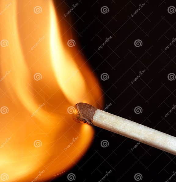 Ignition a match close-up stock photo. Image of glow - 126843186