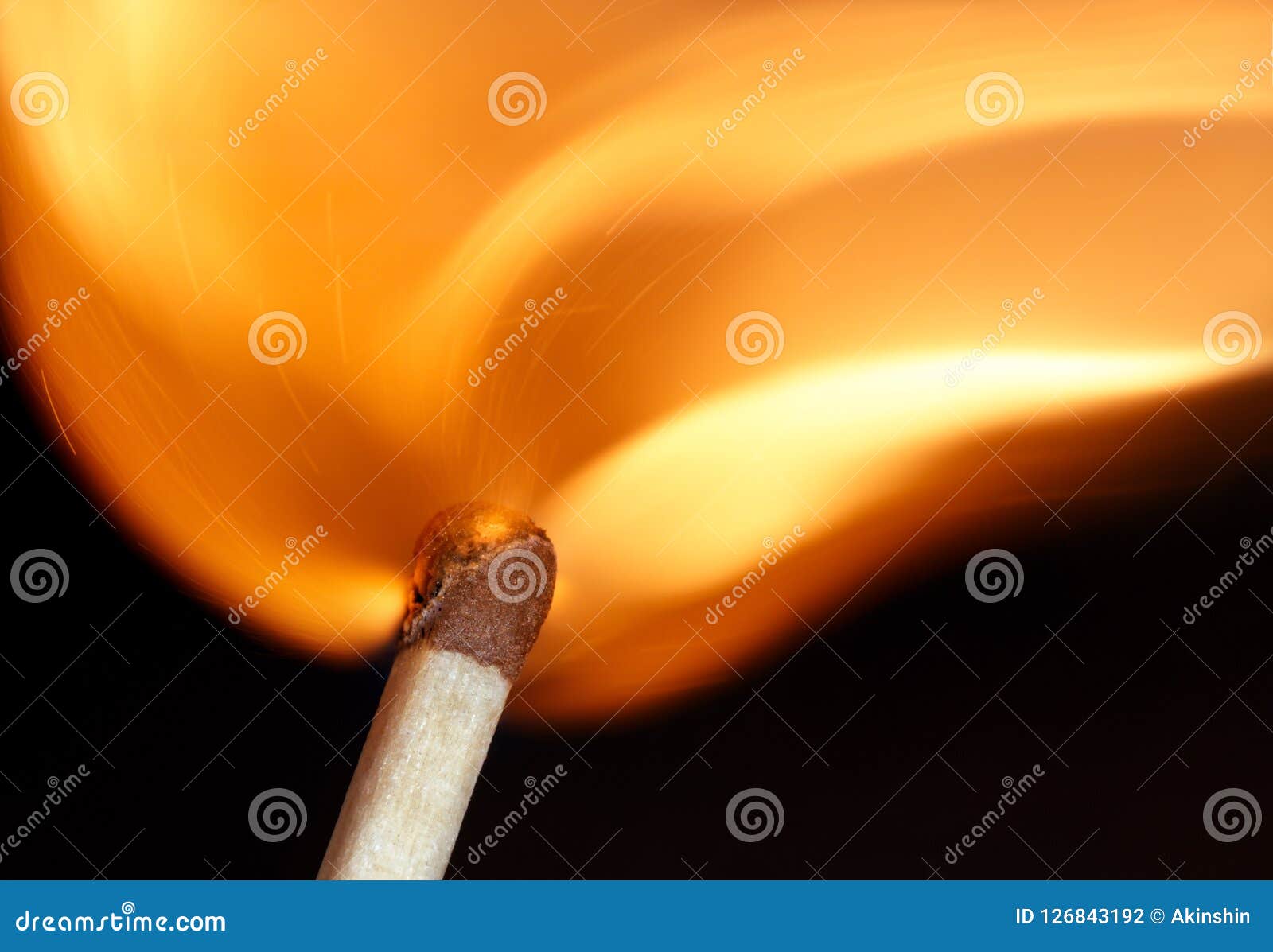 Ignition a match close-up stock photo. Image of black - 126843192