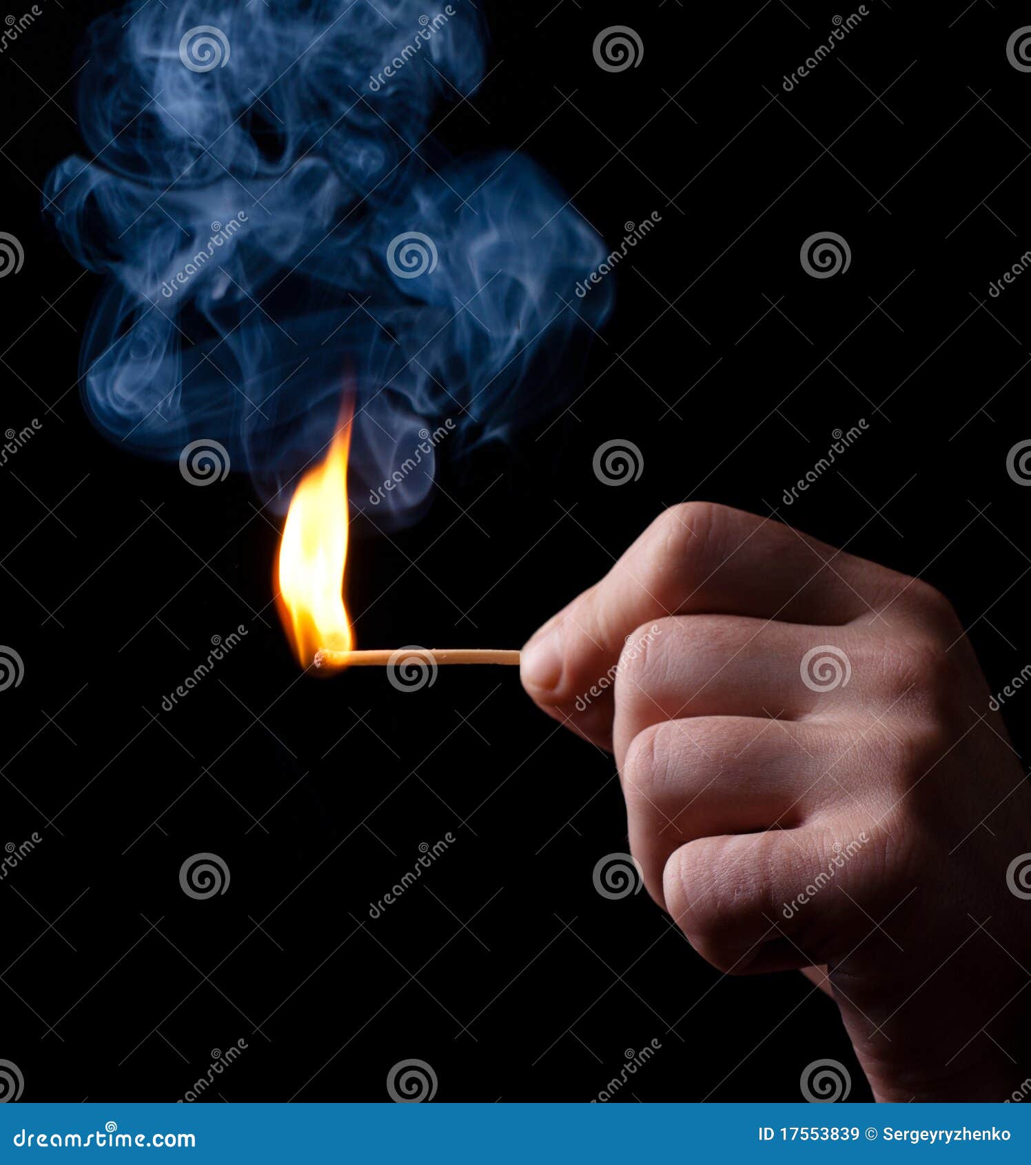 Ignition of Match with Smoke Stock Image - Image of isolated, black ...